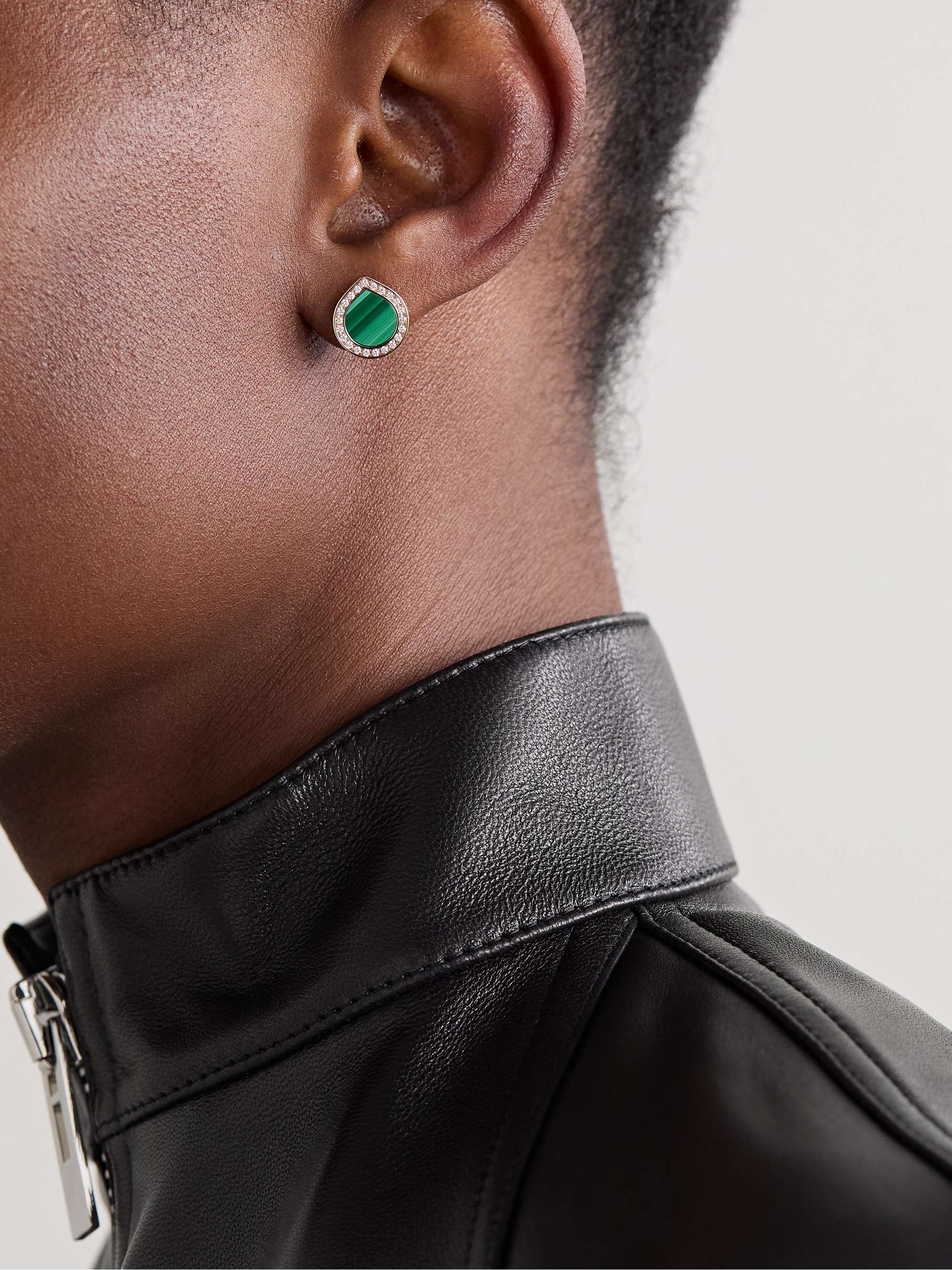 REPOSSI Antifer 18-karat rose gold, malachite and diamond single ...