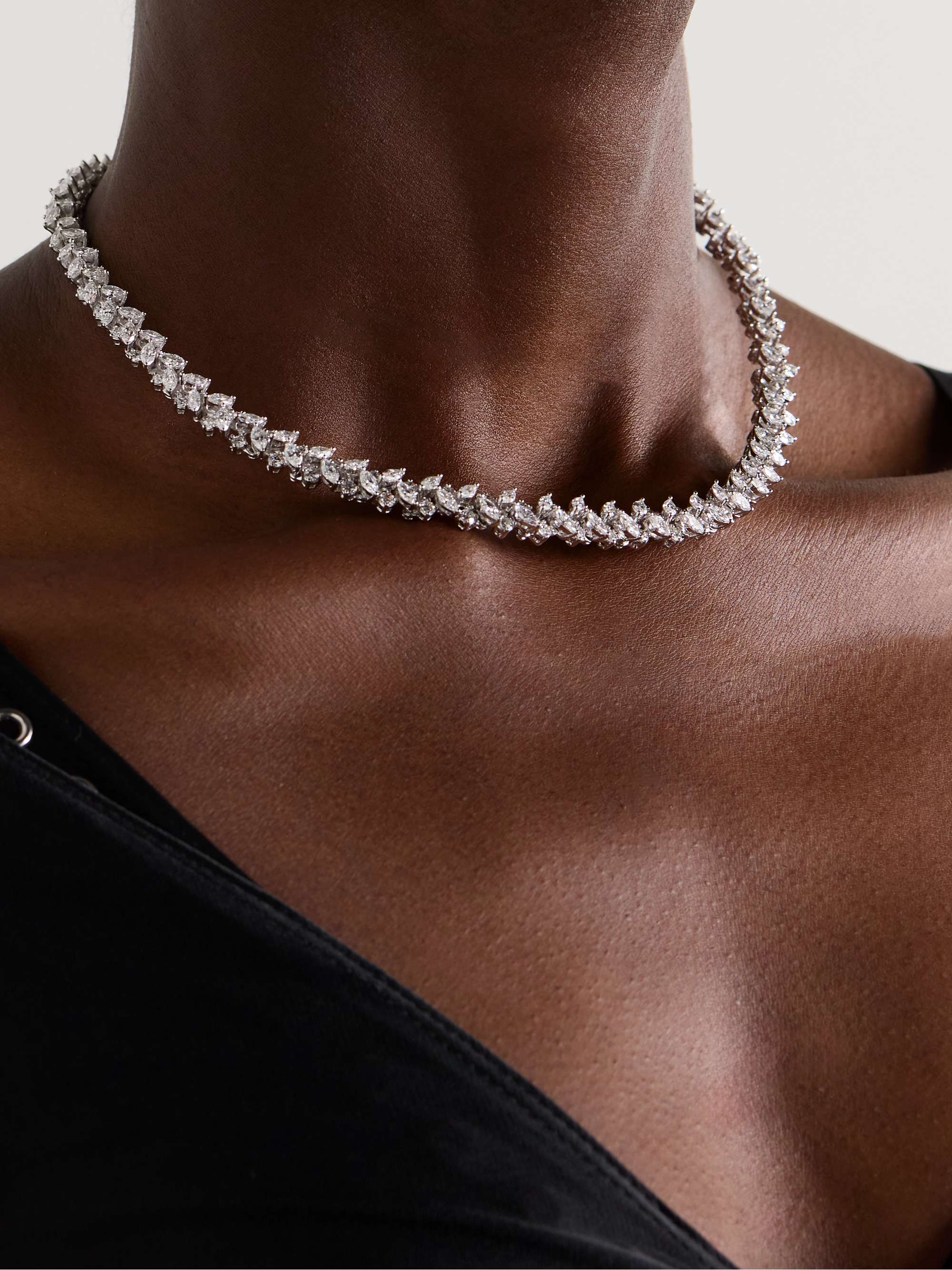 YEPREM 18-karat white gold diamond necklace | NET-A-PORTER