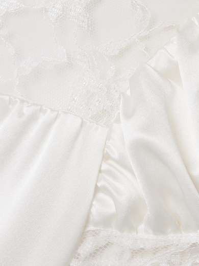 RODARTE Lace-trimmed silk-satin midi dress | NET-A-PORTER