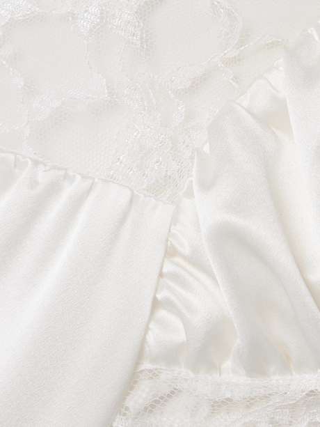 RODARTE Lace-trimmed silk-satin midi dress | NET-A-PORTER