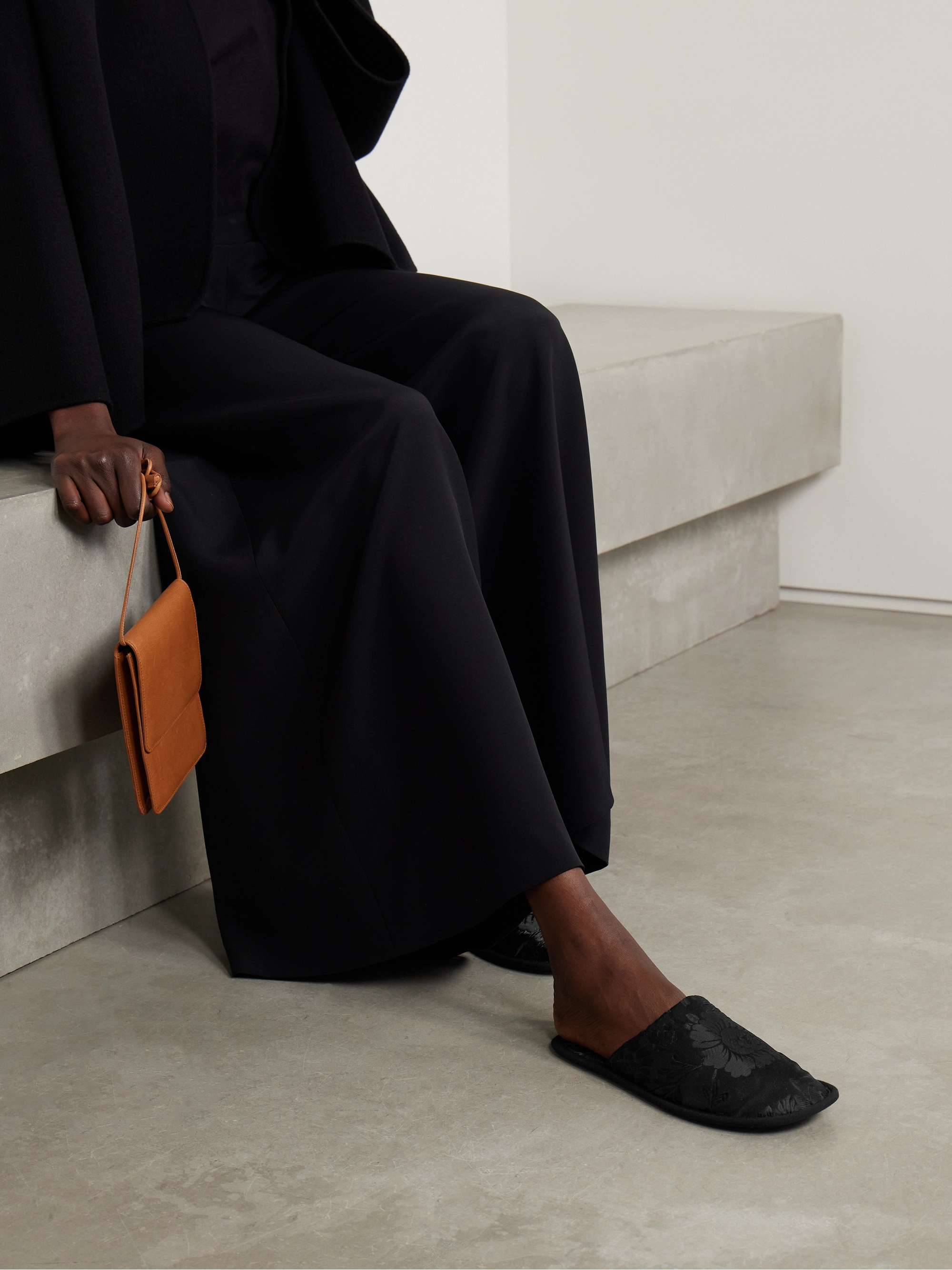 THE ROW Frances satin-jacquard slippers | NET-A-PORTER