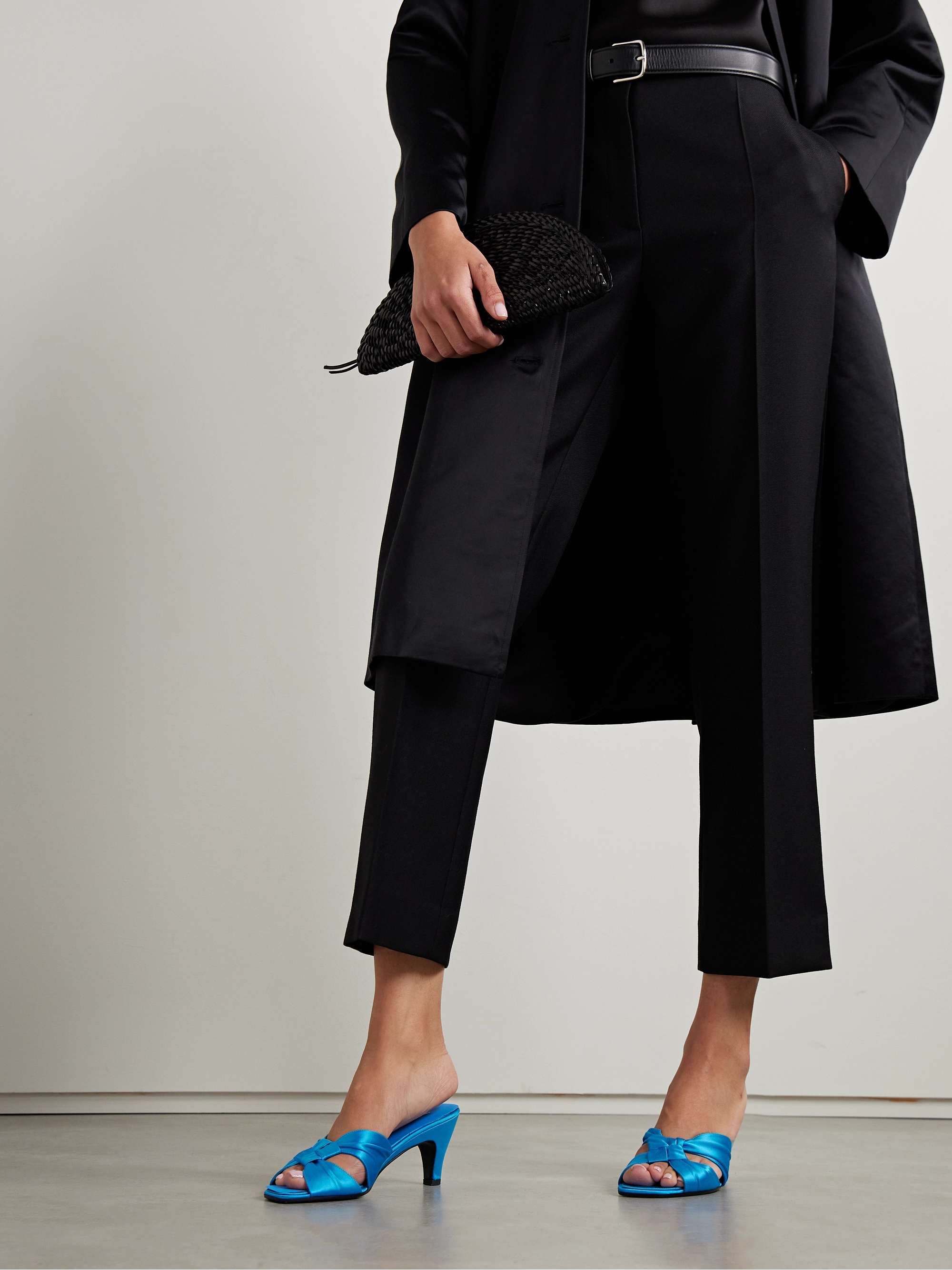 THE ROW Knotted satin mules | NET-A-PORTER