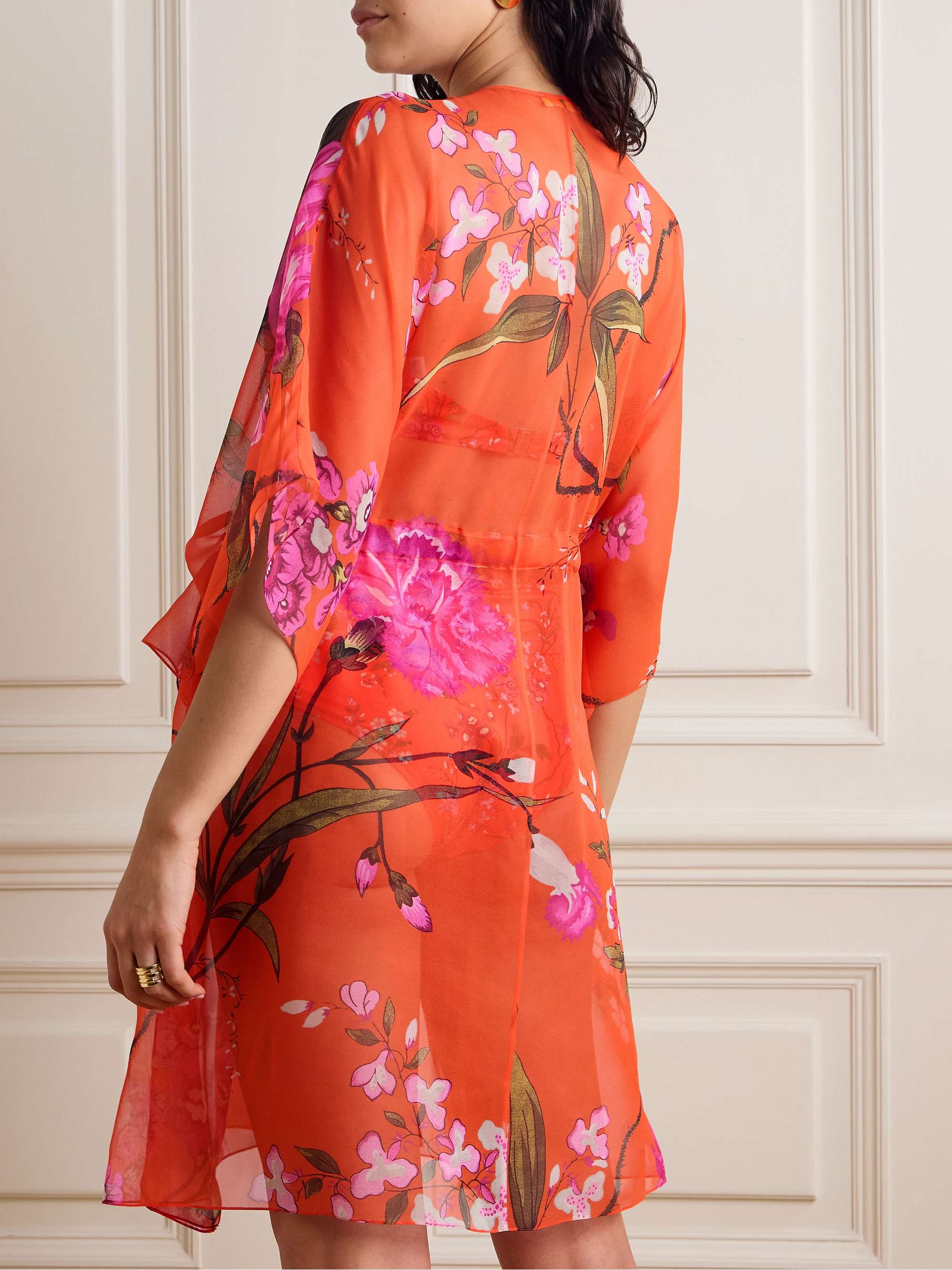 ERDEM Floral-print cotton and silk-blend mini dress | NET-A-PORTER