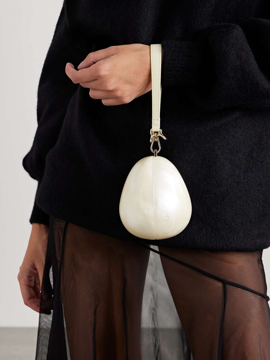 SIMONE ROCHA Micro Egg faux pearl-embellished acrylic clutch | NET-A-PORTER