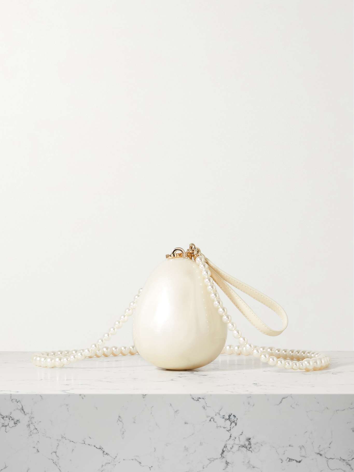 SIMONE ROCHA Micro Egg faux pearl-embellished acrylic clutch | NET-A-PORTER