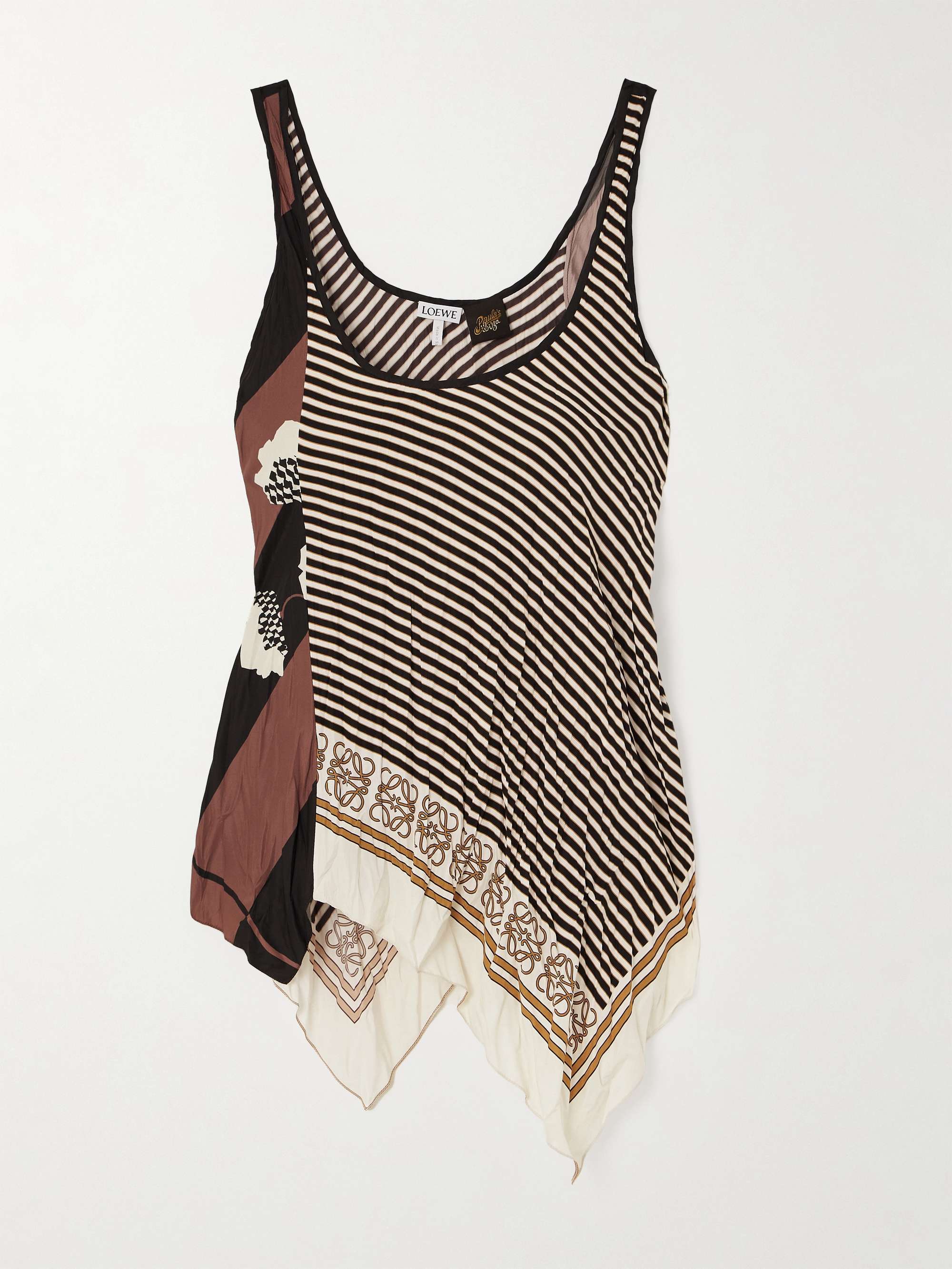 LOEWE + Paula's Ibiza asymmetric printed satin tank | NET-A LOEWE + Paula's Ibiza asymmetric printed satin tank | NET-A