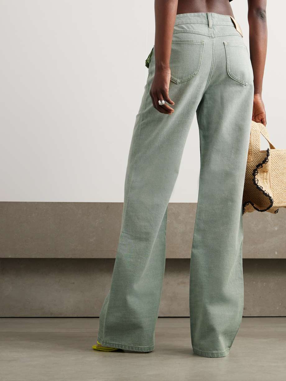 Green + Paula's Ibiza fringed high-rise straight-leg jeans | LOEWE ...