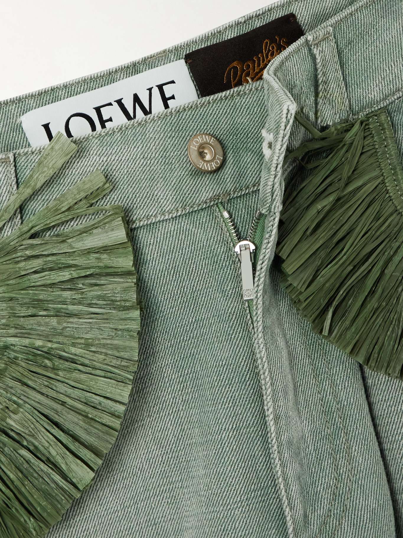 LOEWE + Paula's Ibiza fringed high-rise straight-leg jeans | NET-A-PORTER