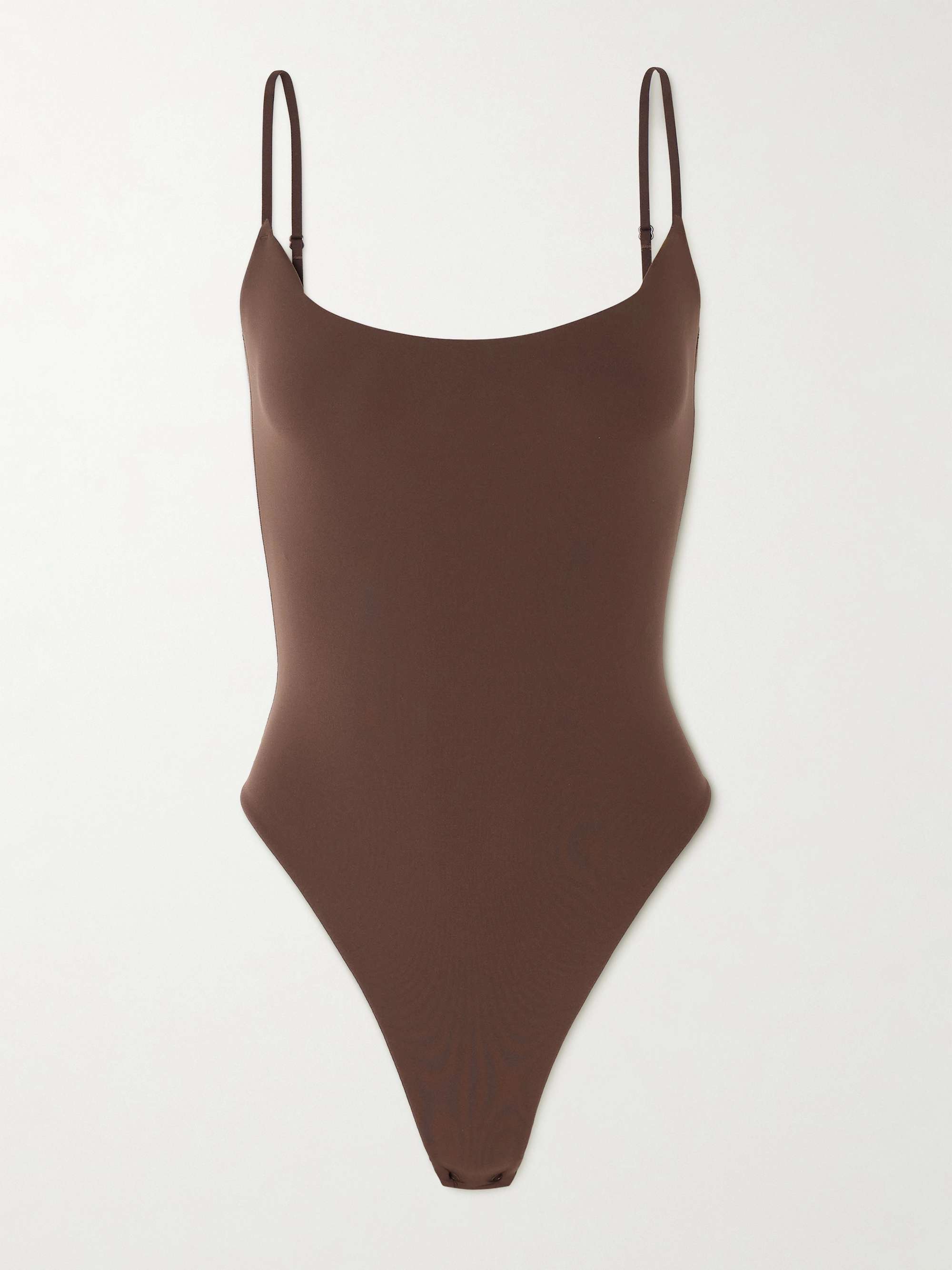 SKIMS Fits Everybody Cami Thong Bodysuit - Cocoa | NET-A-PORTER