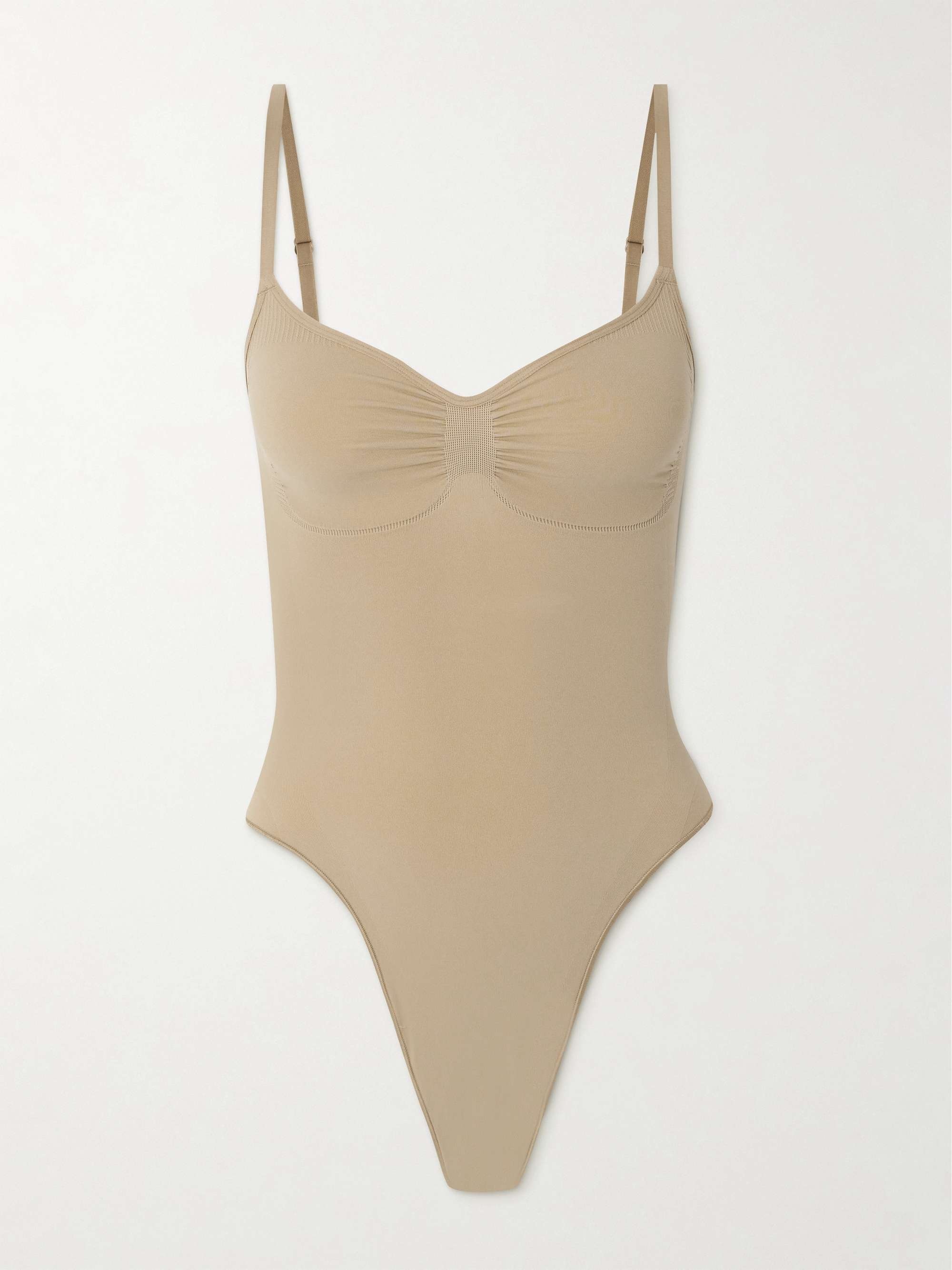 SKIMS Seamless Sculpt Thong Bodysuit - Clay | NET-A-PORTER