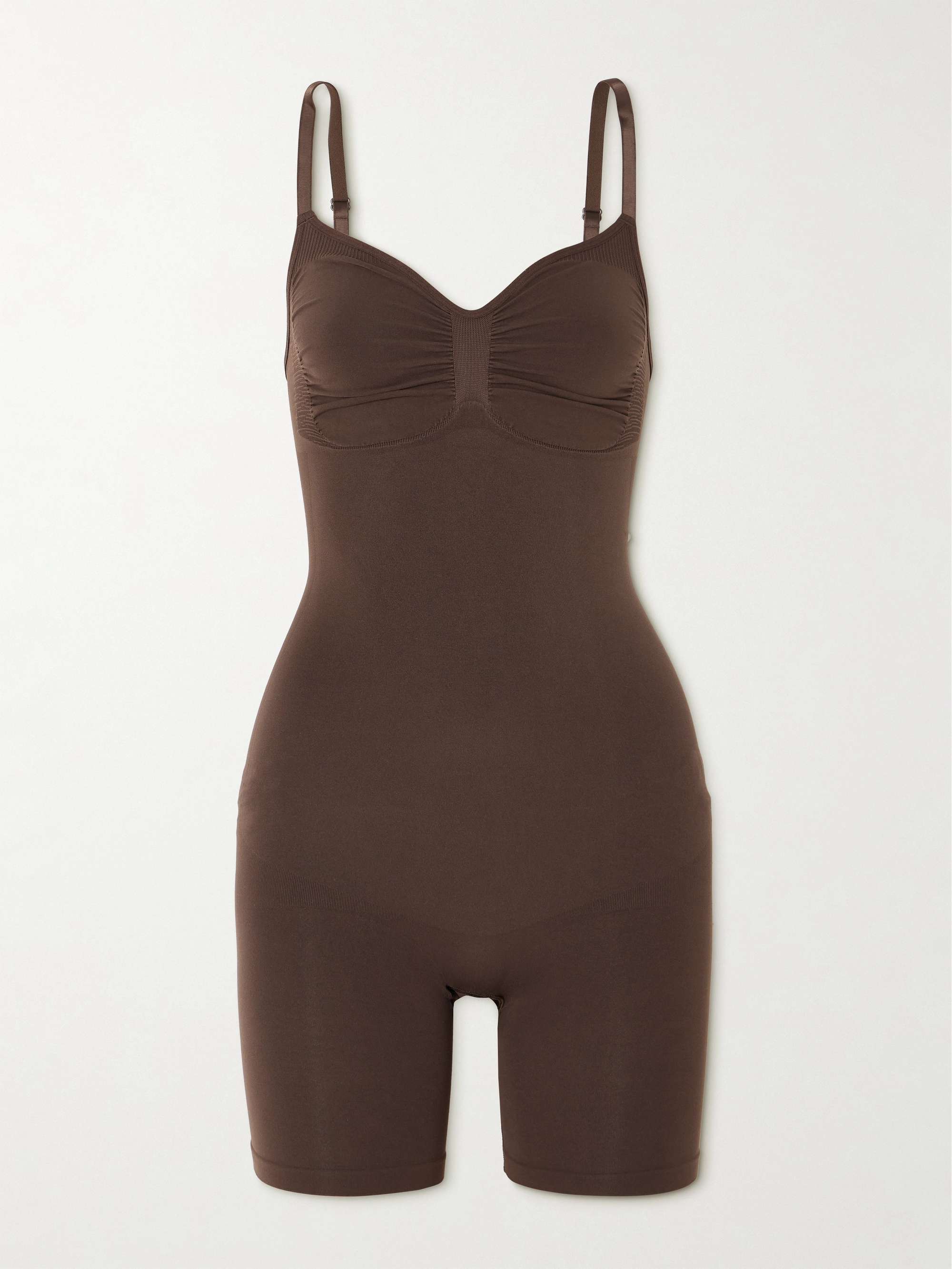 SKIMS Seamless Sculpt Mid Thigh Bodysuit - Cocoa | NET-A-PORTER