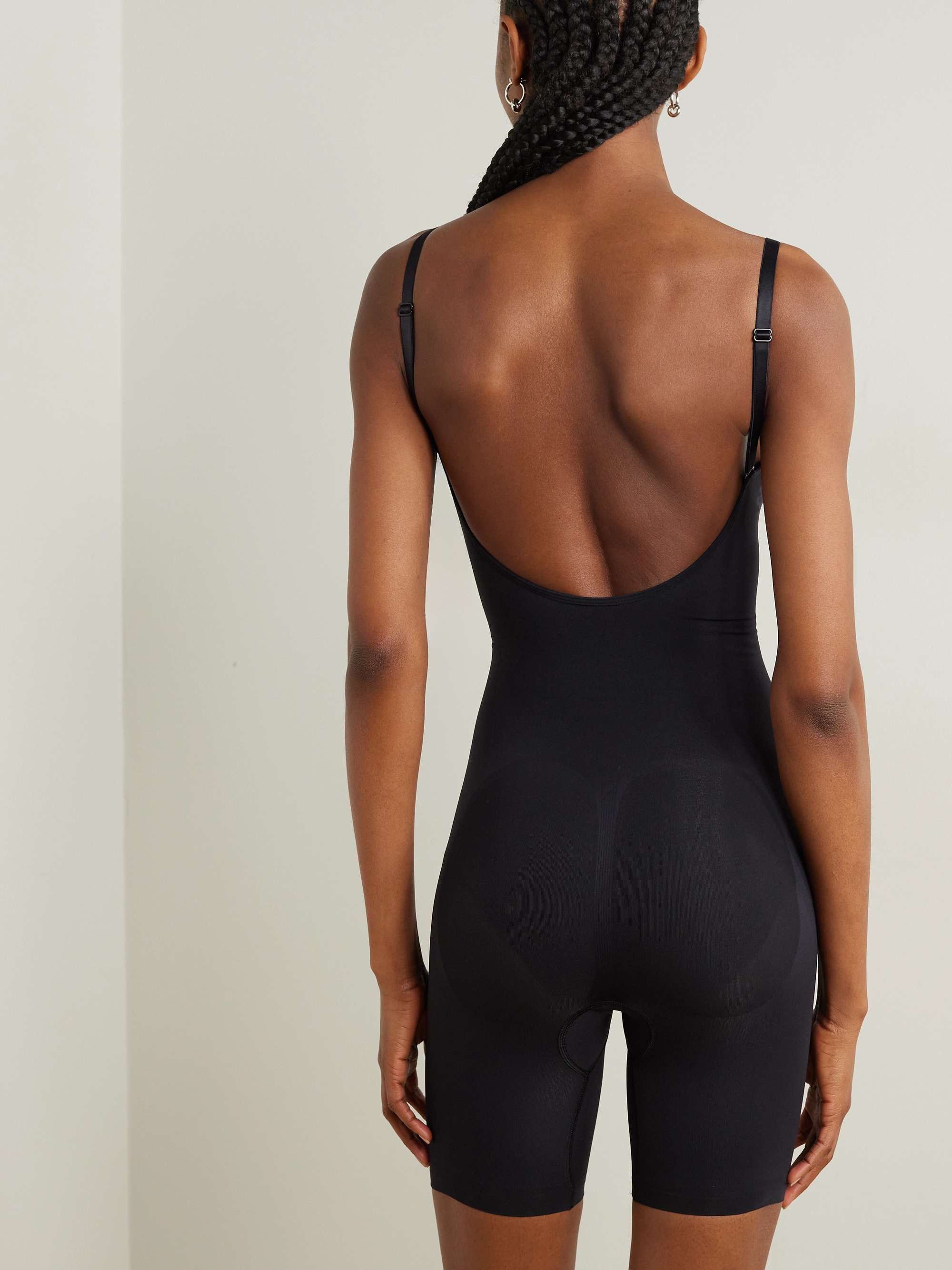 SKIMS Seamless Sculpt Mid Thigh Bodysuit - Onyx | NET-A-PORTER