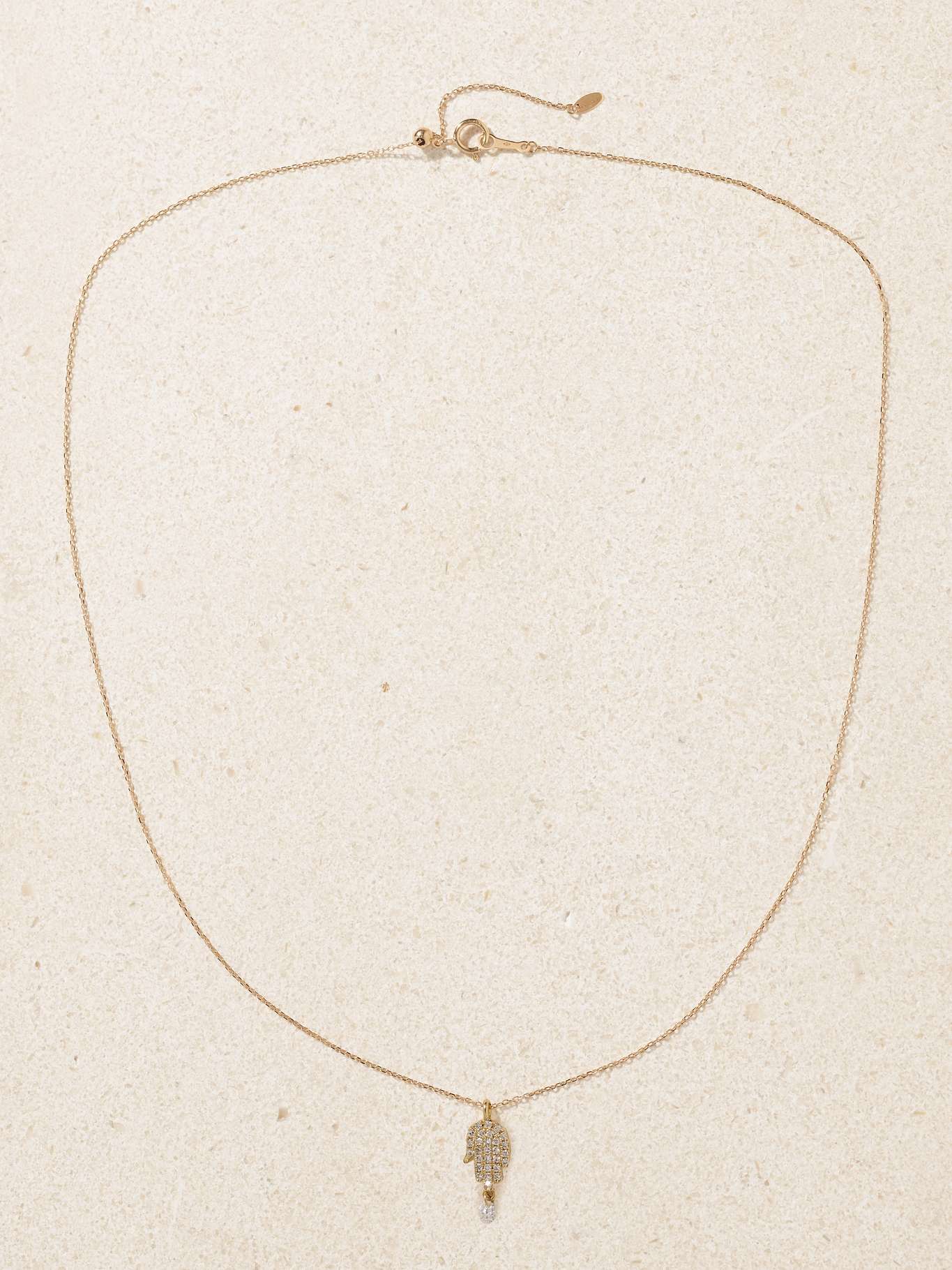 PERSÉE Hand of Fatima 18-karat gold diamond necklace | NET-A-PORTER
