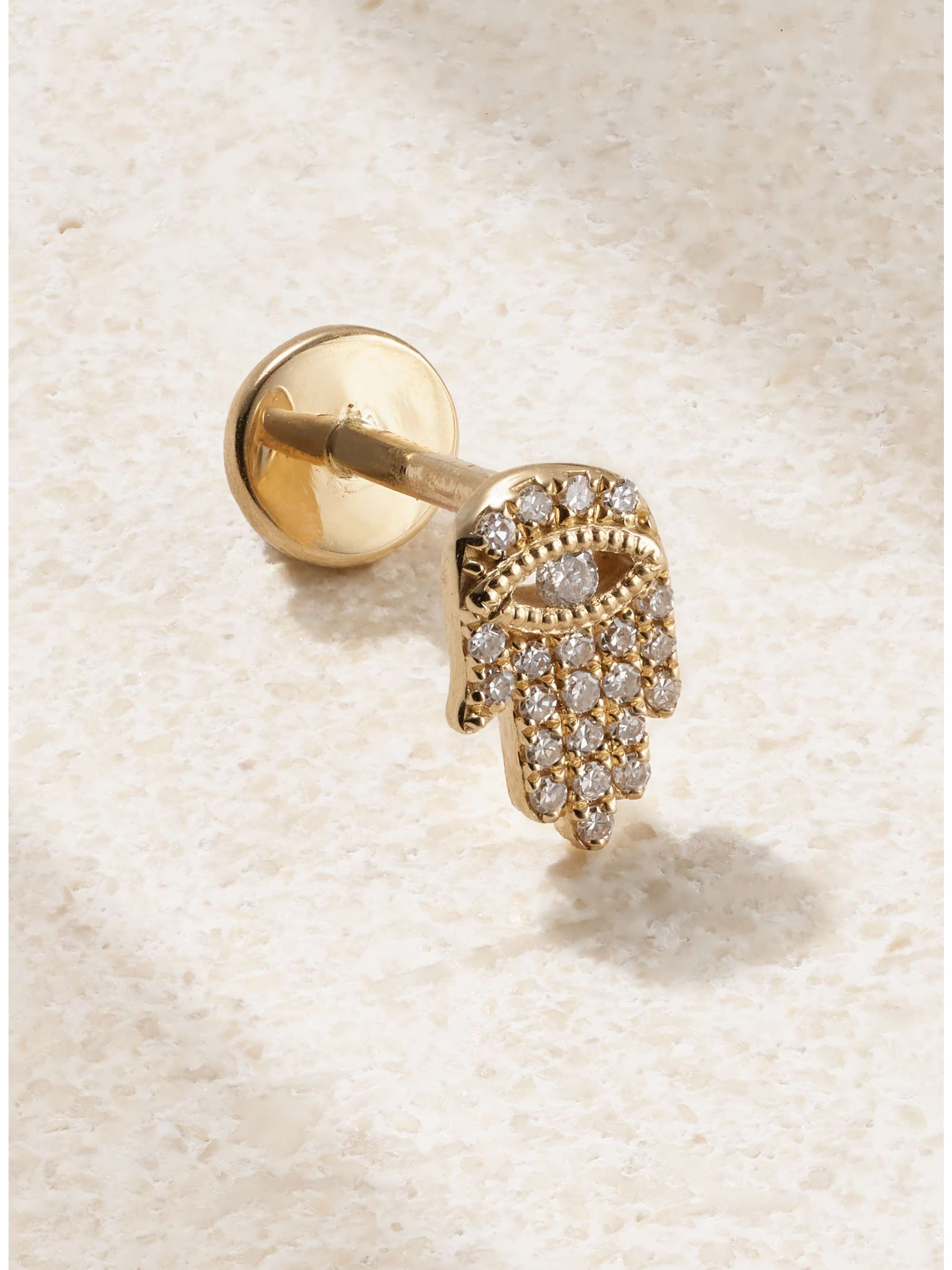 PERSÉE Hand of Fatima 18-karat gold diamond single earring | NET-A-PORTER