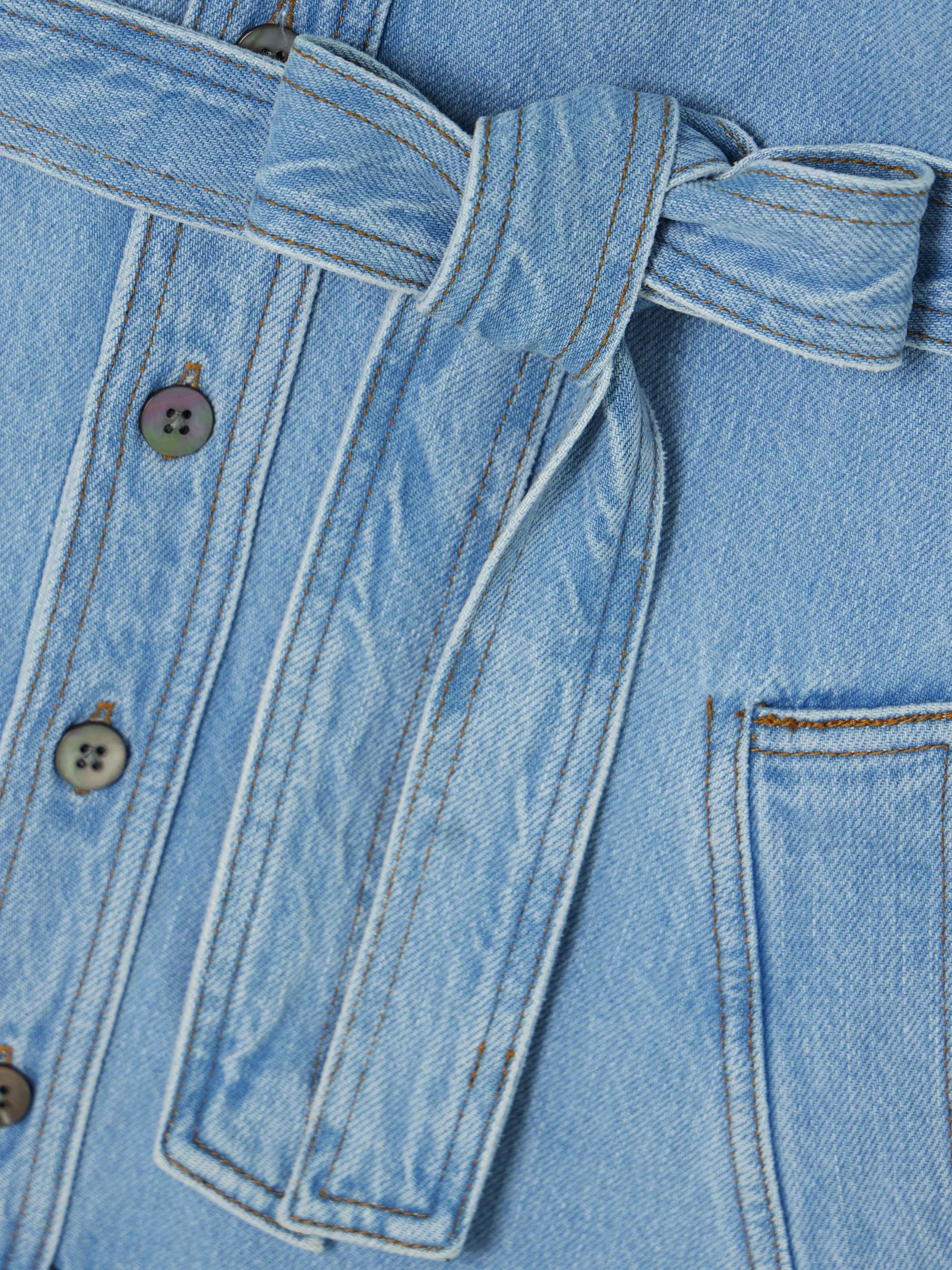 FRAME Belted denim mini dress | NET-A-PORTER