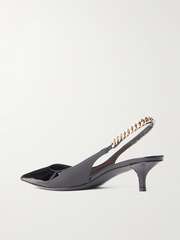 GUCCI Signoria embellished patent-leather slingback pumps | NET-A-PORTER