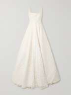 HALFPENNY LONDON Dominique lace and crepe gown | NET-A-PORTER