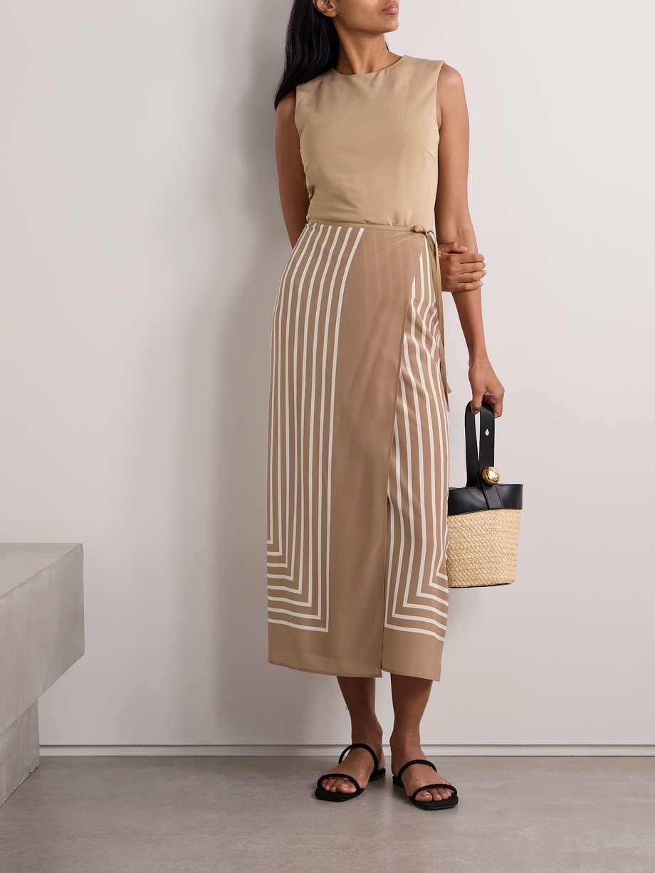 TOTEME Striped silk-chiffon maxi wrap skirt | NET-A-PORTER