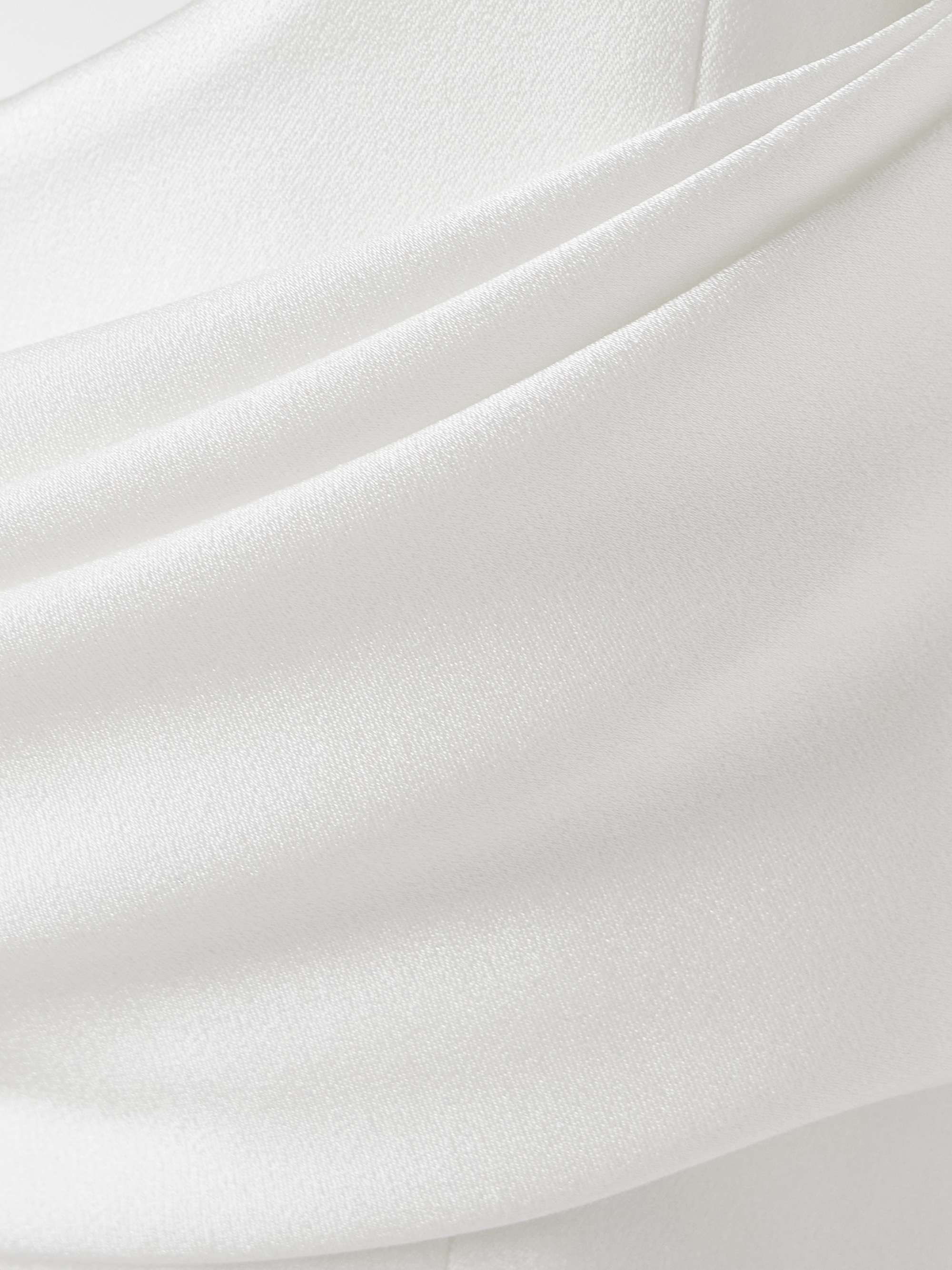 ALEX PERRY Strapless draped satin-crepe midi dress | NET-A-PORTER