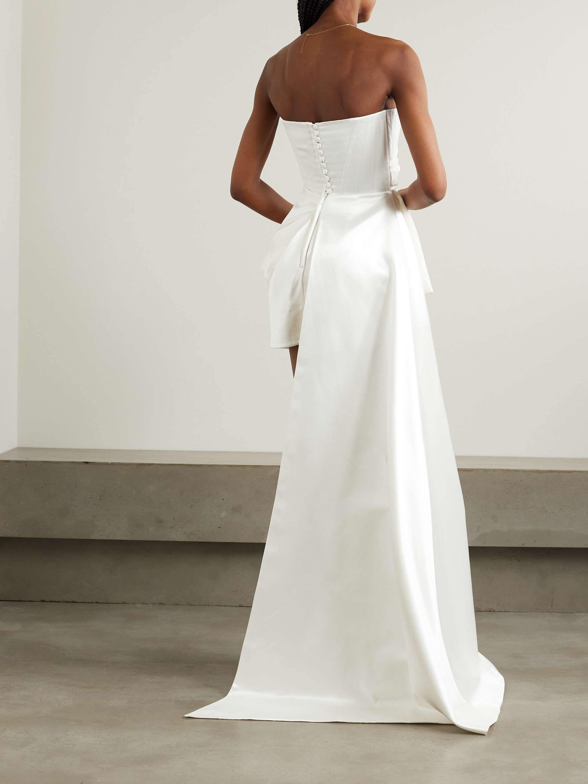 ALEX PERRY Blair asymmetric draped satin gown | NET-A-PORTER