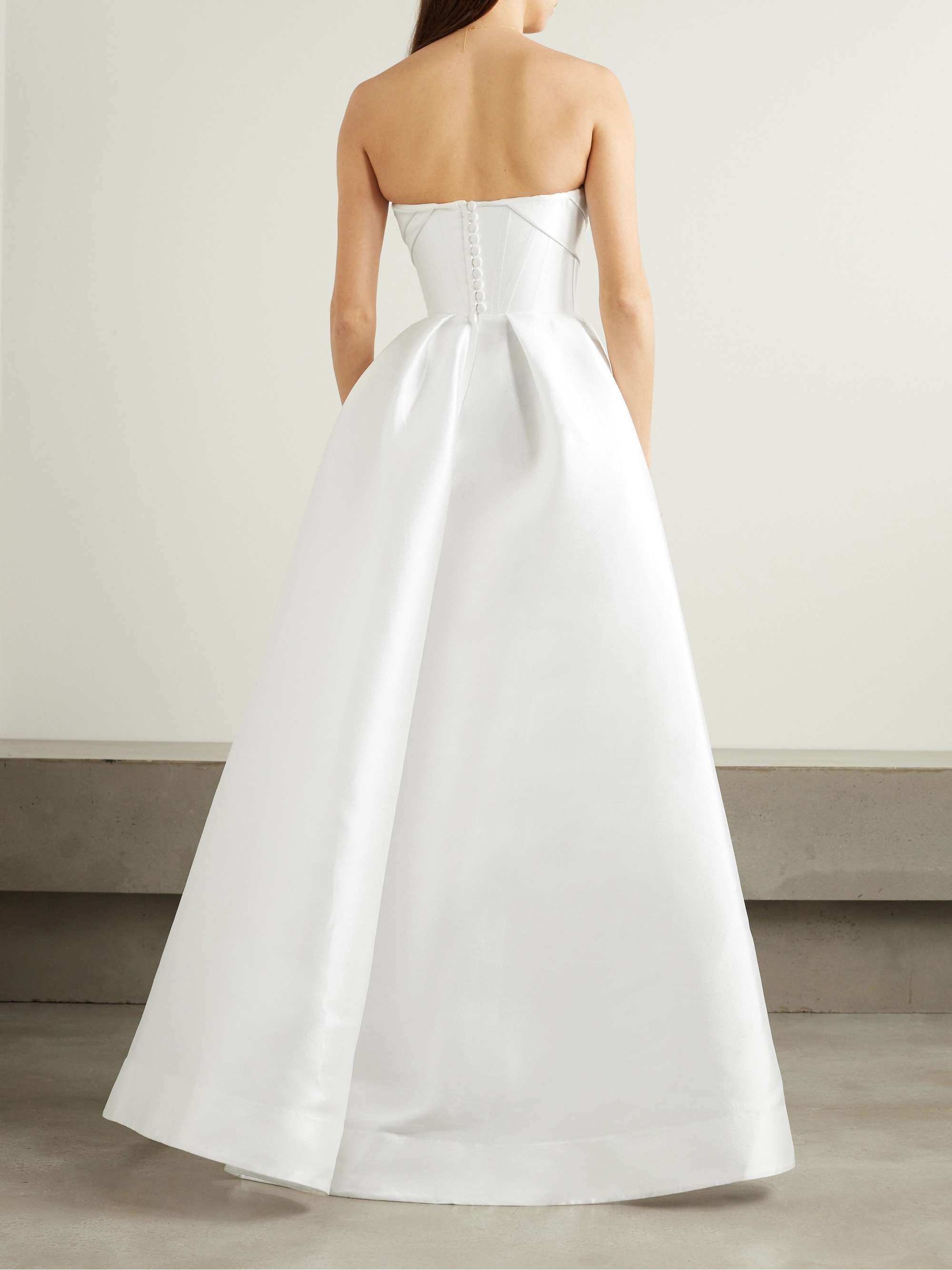 ALEX PERRY Isobel strapless draped satin-faille gown | NET-A-PORTER