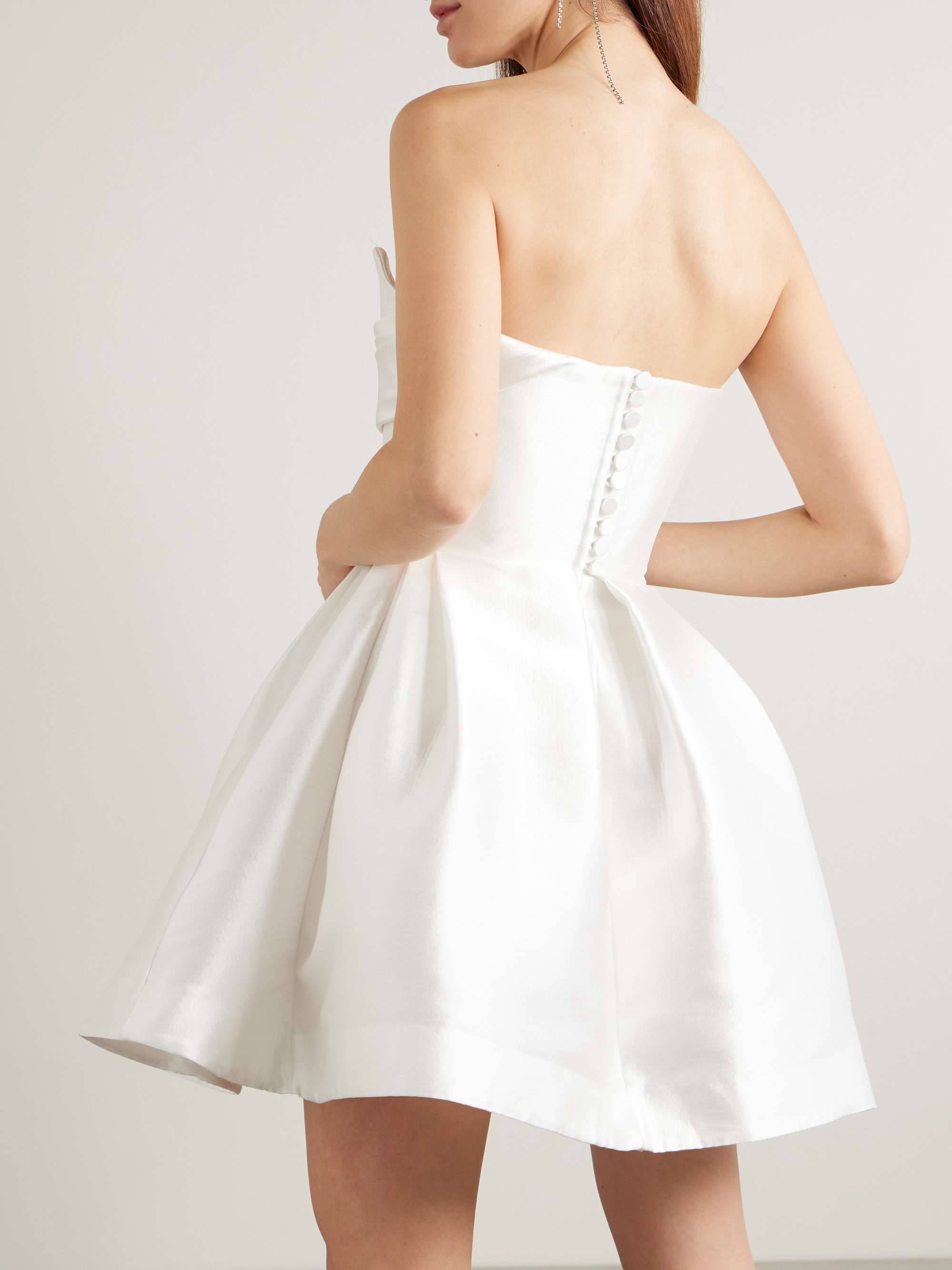 ALEX PERRY Strapless draped sateen mini dress | NET-A-PORTER