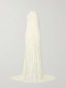 نيت-أ-بورتر | DANIELLE FRANKEL | Sinclair embellished wool and silk-blend plissé-mikado ...