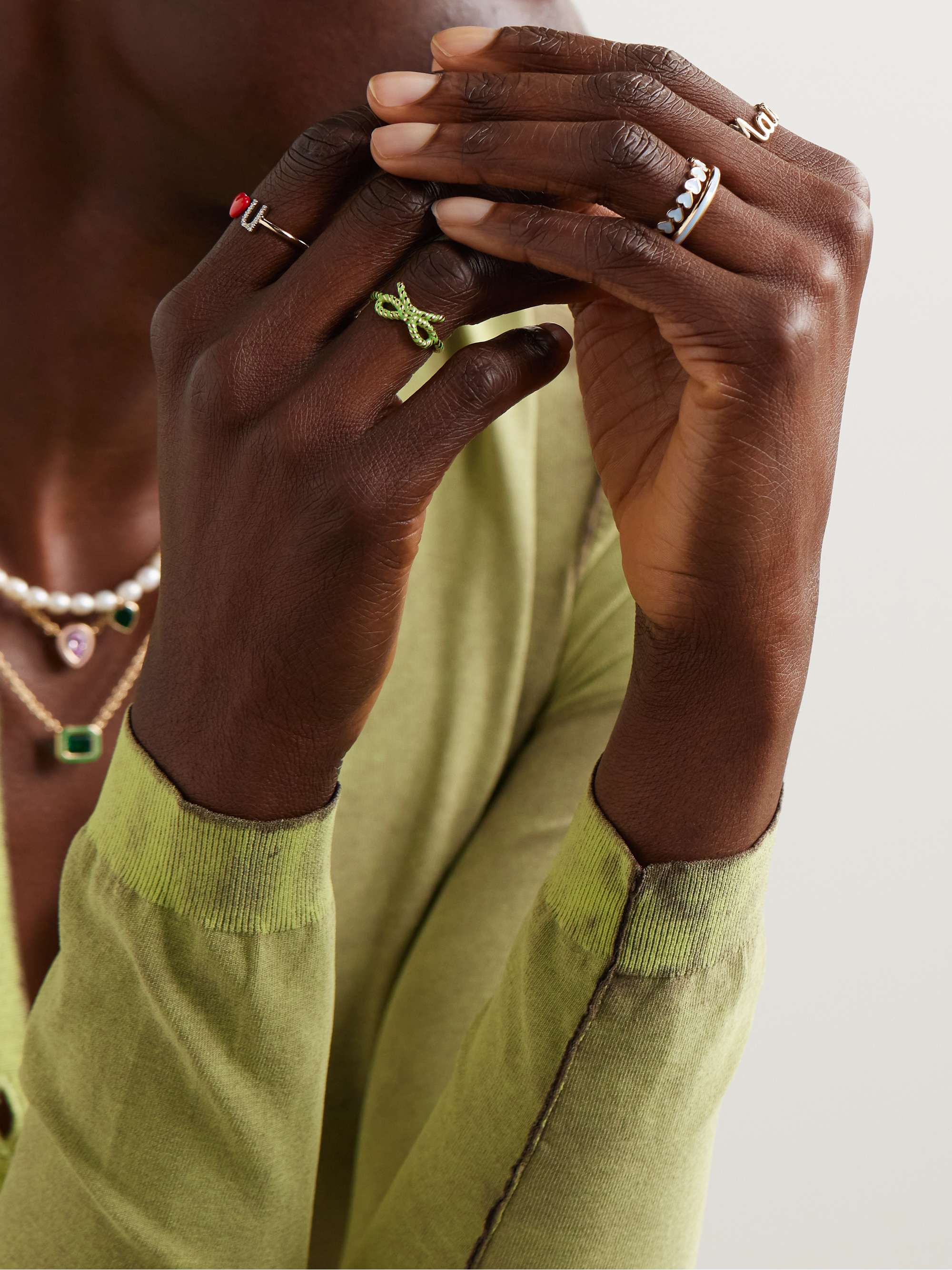 ALISON LOU 14-karat gold and enamel ring | NET-A-PORTER