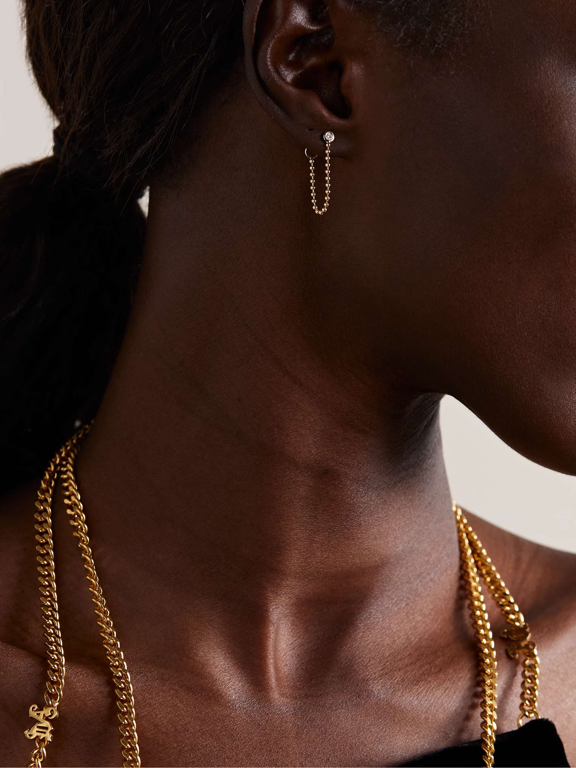 STONE AND STRAND Bedazzle 14-karat gold diamond single earring | NET-A ...