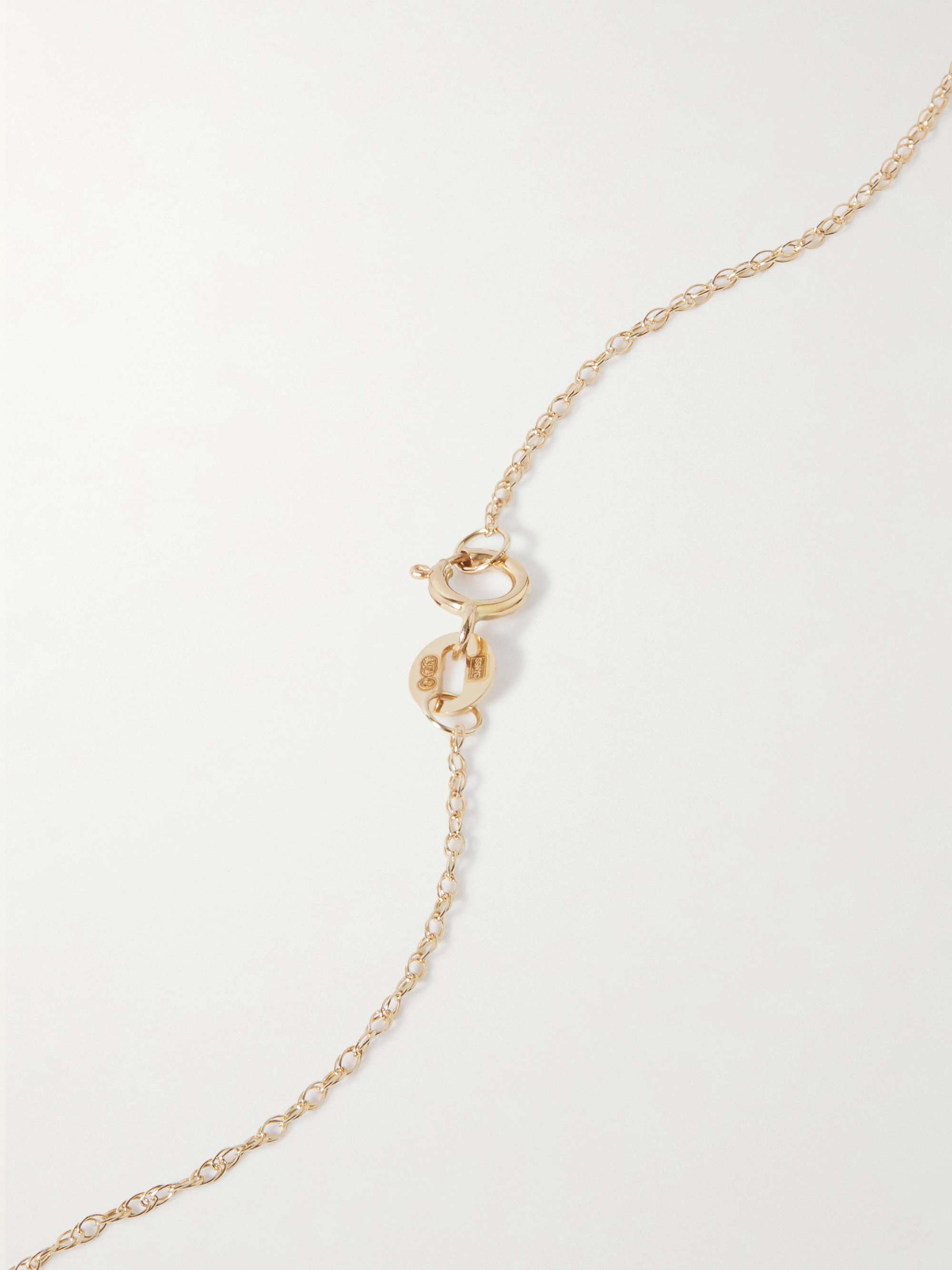 STONE AND STRAND Varsity Letter 10-karat gold diamond necklace | NET-A ...