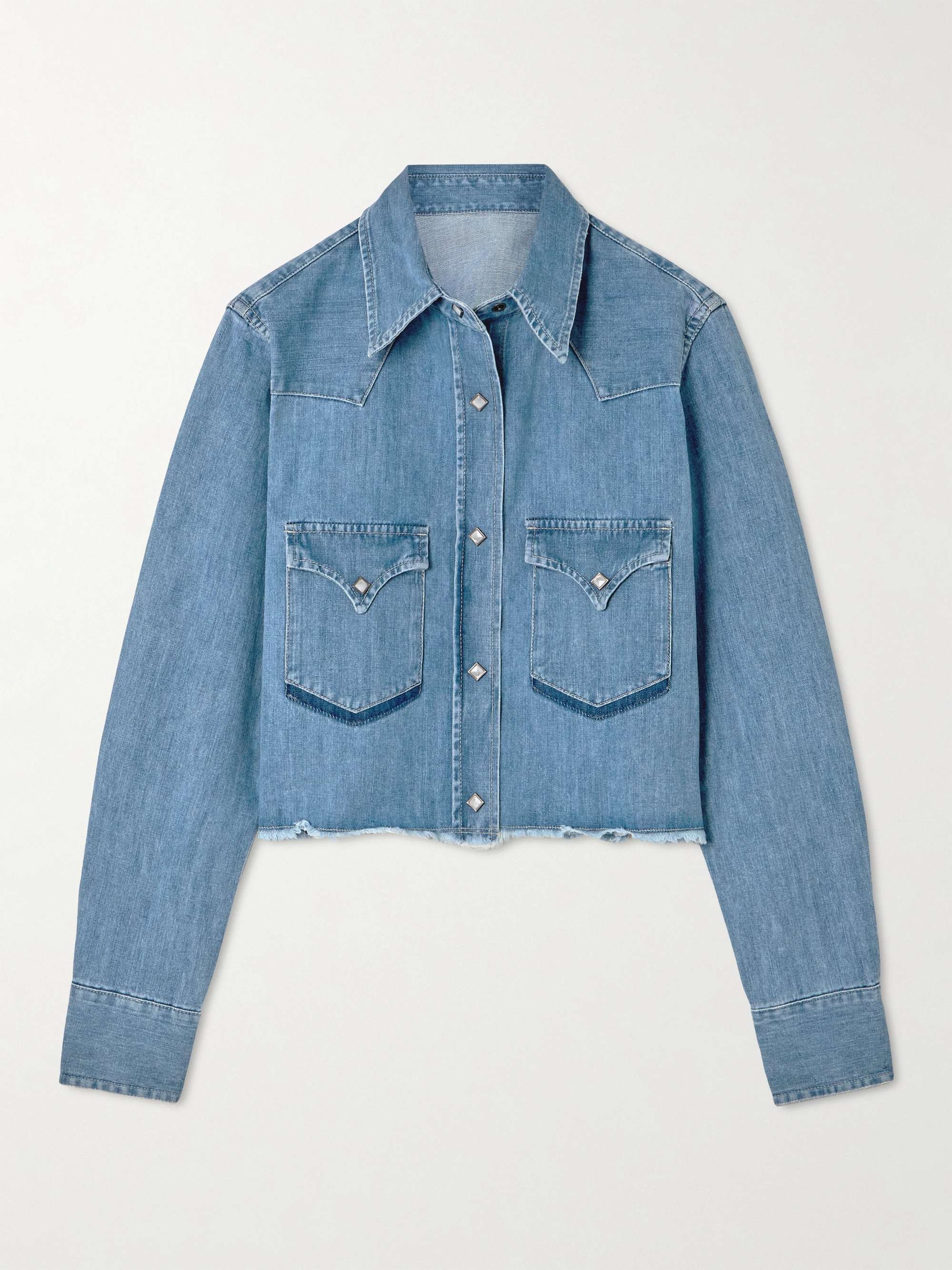 FORTELA Caracas frayed cropped denim shirt | NET-A-PORTER