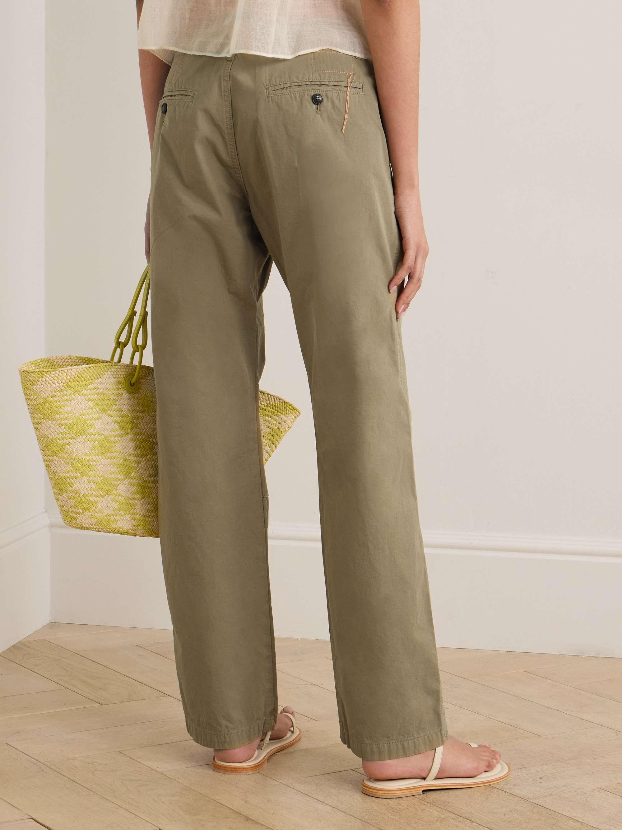 FORTELA Rope-trimmed coated-cotton straight-leg pants | NET-A-PORTER