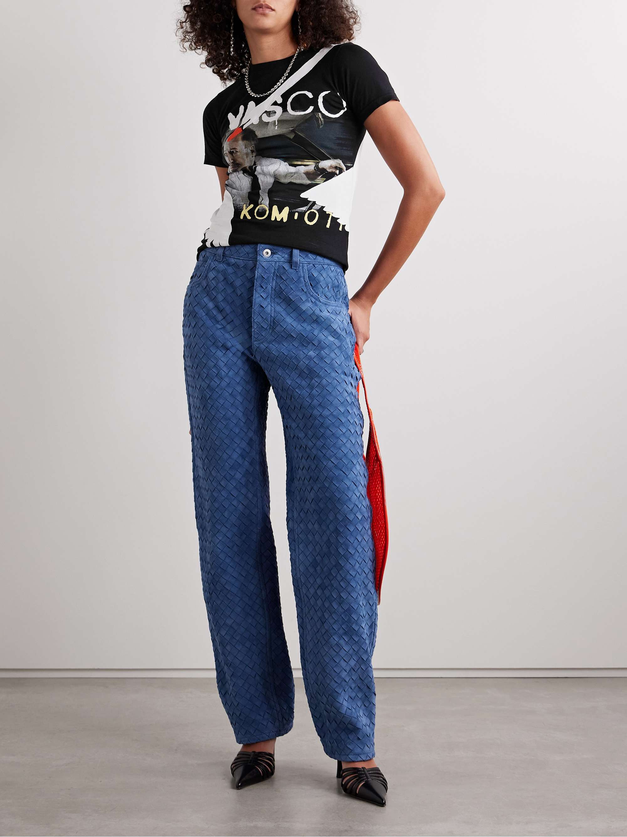 CONNER IVES Swan appliquéd printed cotton-jersey T-shirt | NET-A-PORTER