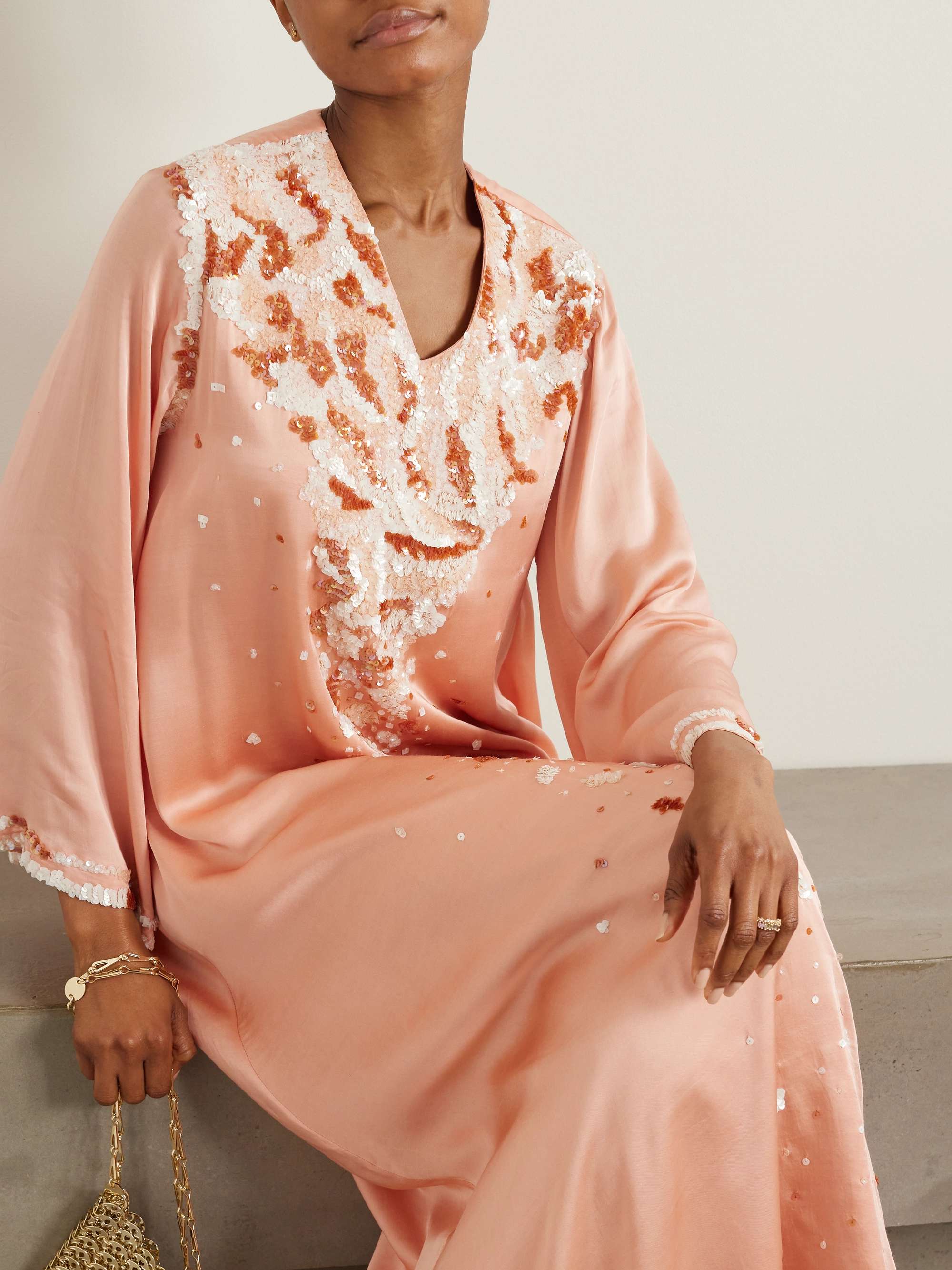 SHATHA ESSA Sequin-embellished satin gown | NET-A-PORTER