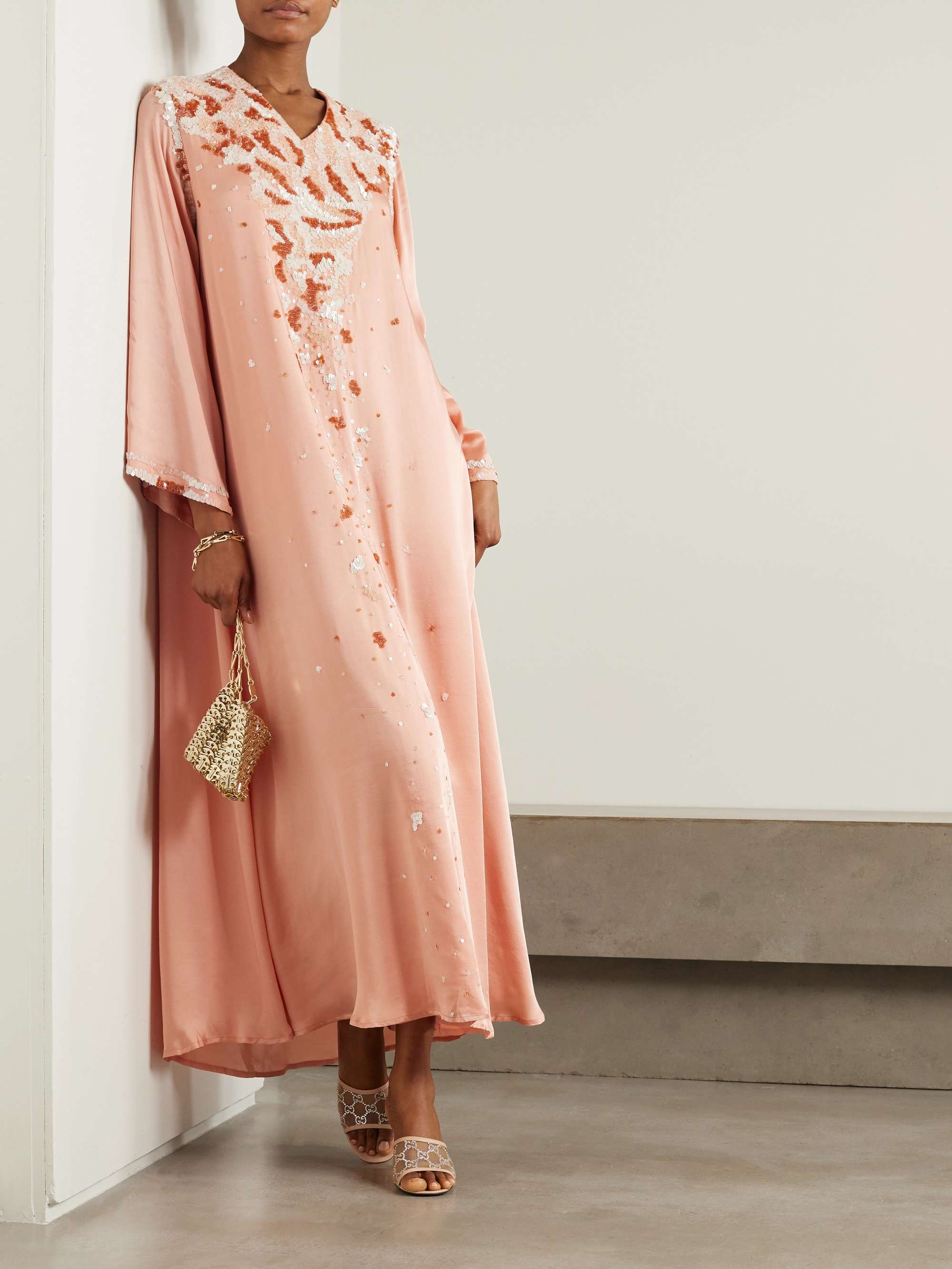 SHATHA ESSA Sequin-embellished satin gown | NET-A-PORTER