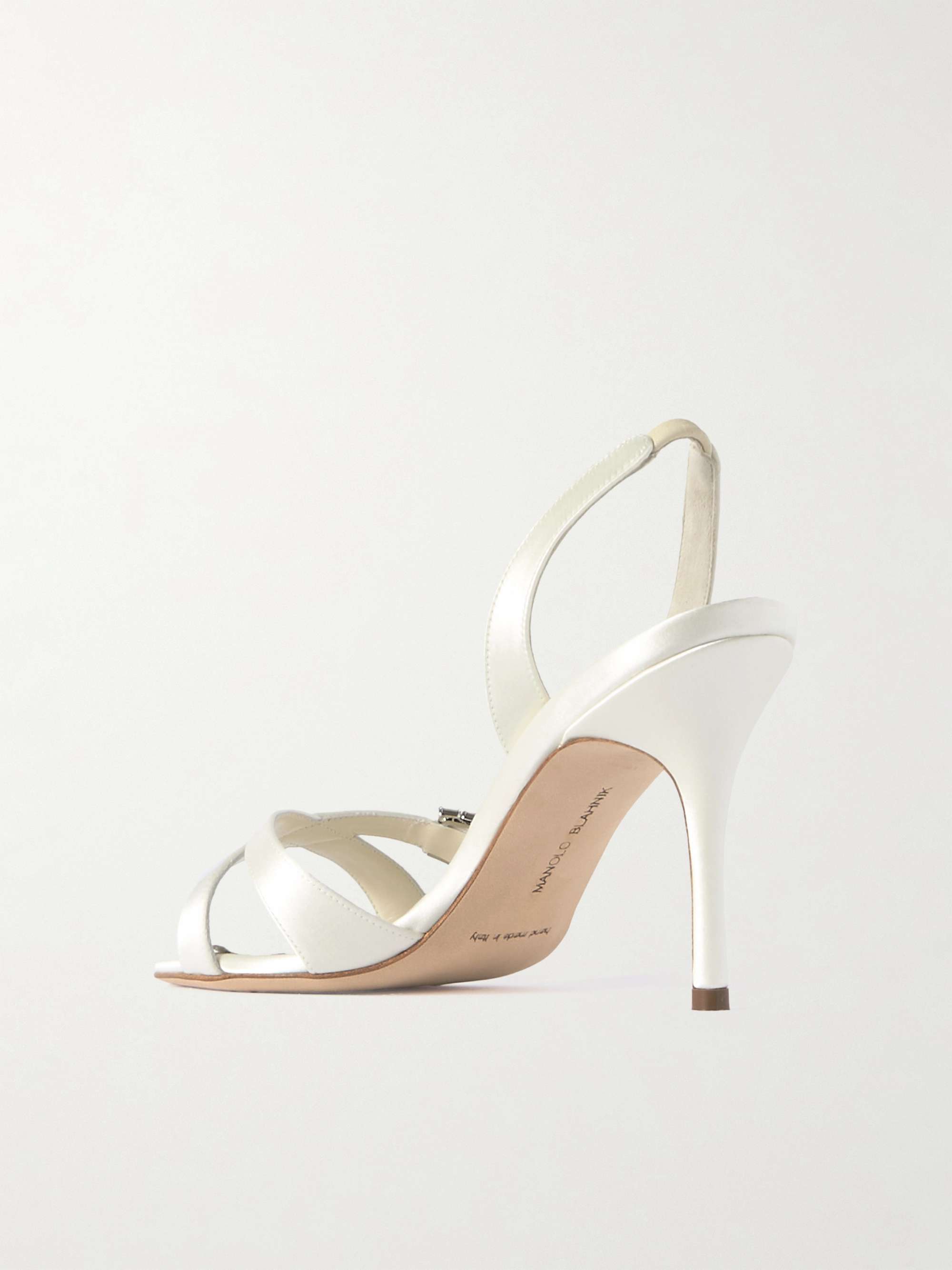 MANOLO BLAHNIK Ramisli 90 crystal-embellished satin MANOLO BLAHNIK Ramisli 90 crystal-embellished satin