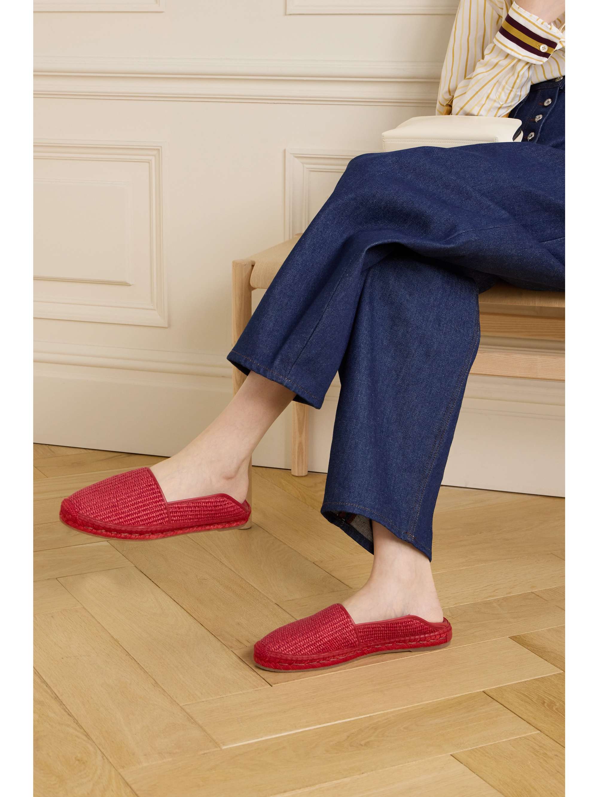 MANOLO BLAHNIK Espadra collapsible-heel leather-trimmed MANOLO BLAHNIK Espadra collapsible-heel leather-trimmed
