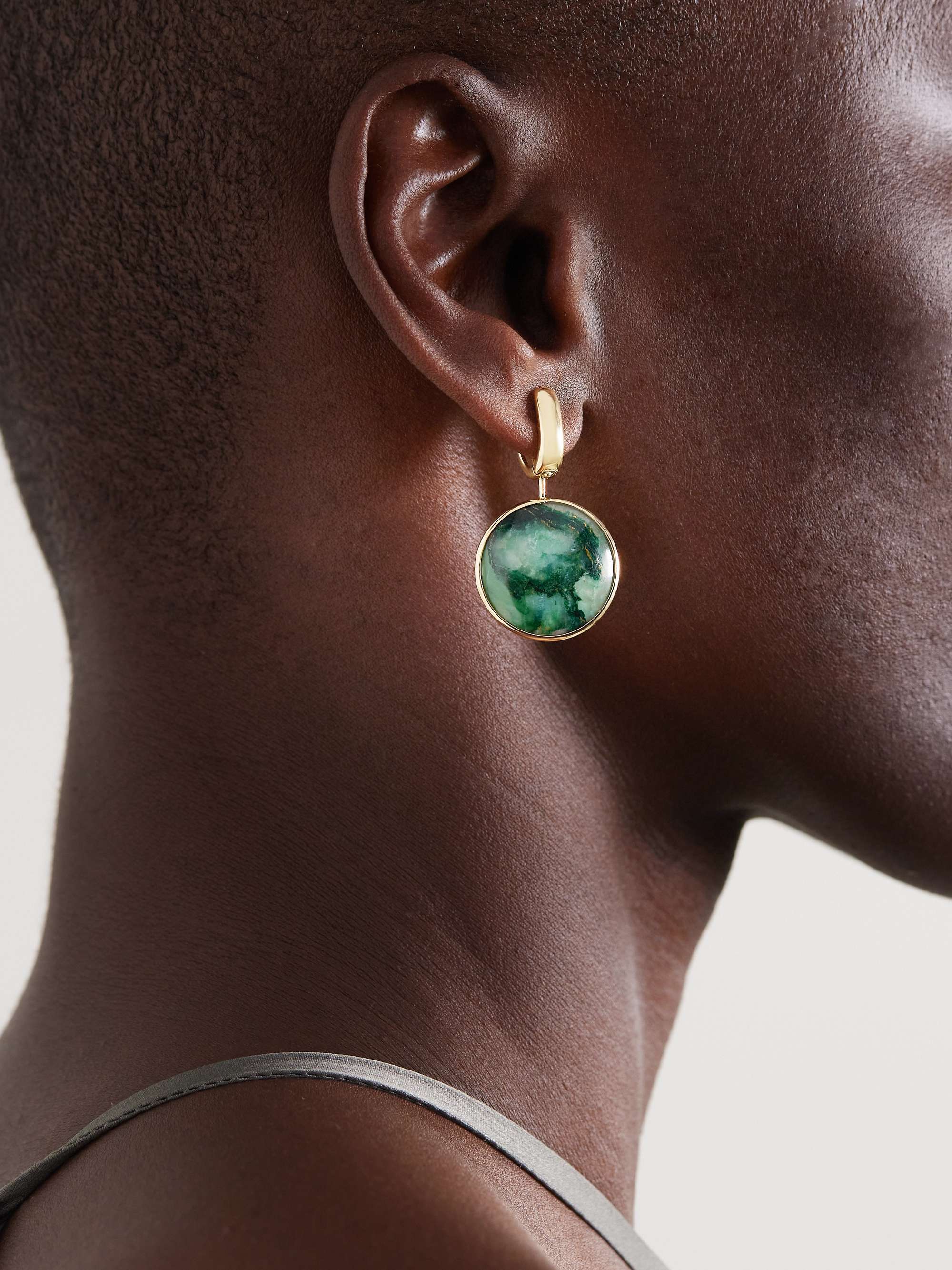 MARLA AARON 18-karat gold jade earrings | NET-A-PORTER