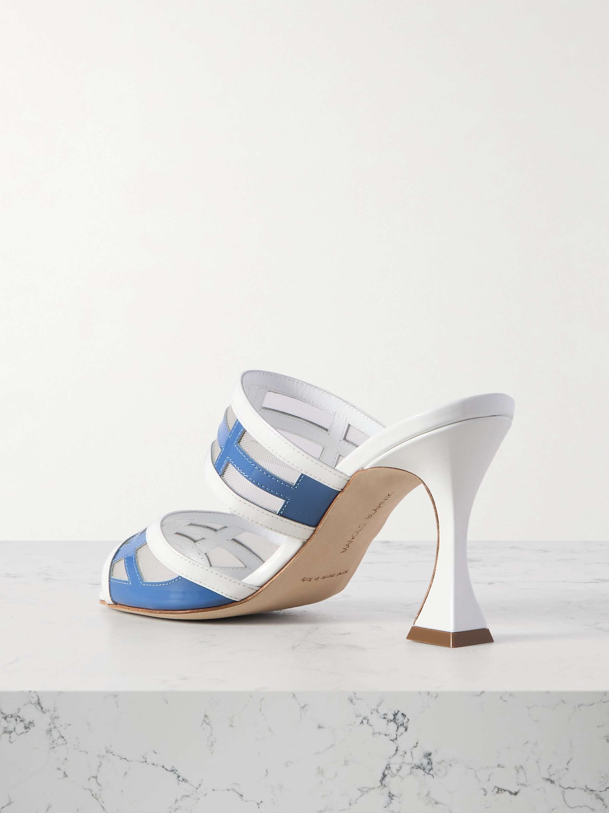 Sandales en cuir à finitions en résille Avespamu 90 MANOLO BLAHNIK pour ...