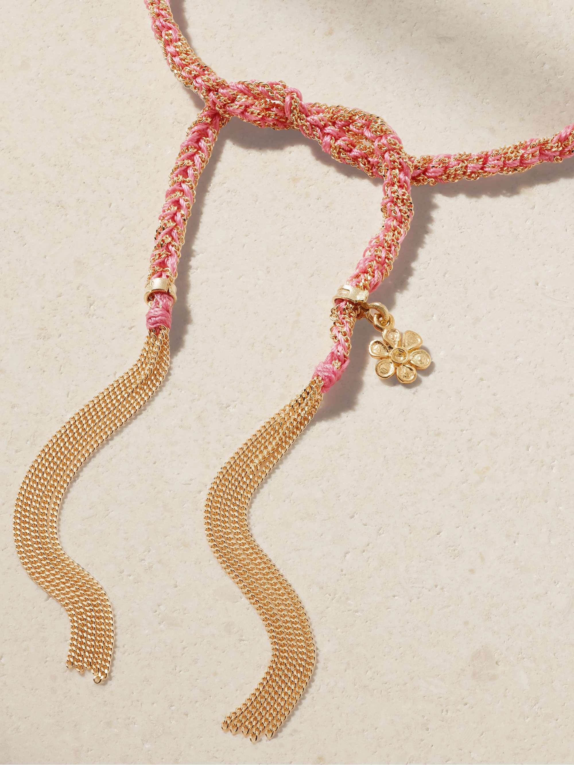 CAROLINA BUCCI Friendship Lucky 18-karat gold and silk bracelet | NET-A-PORTER