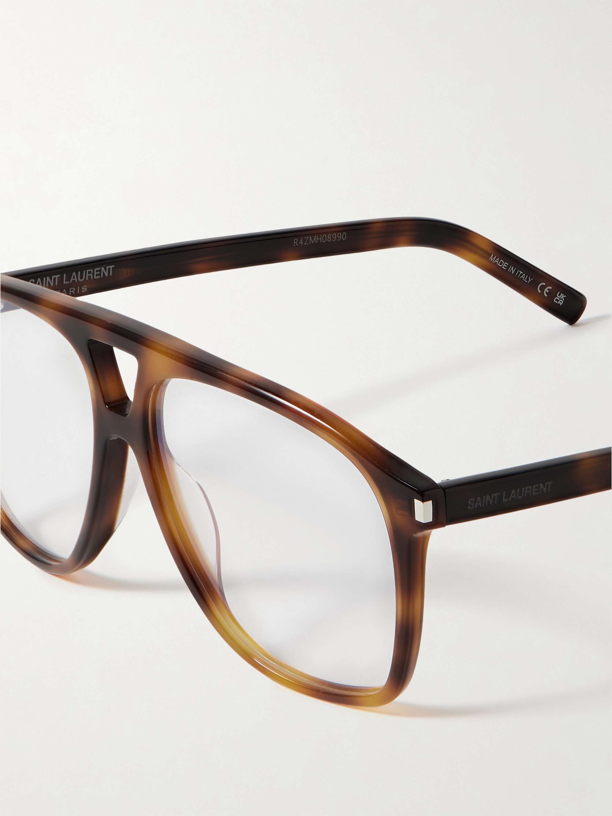 SAINT LAURENT EYEWEAR Dune aviator-frame tortoiseshell acetate optical ...