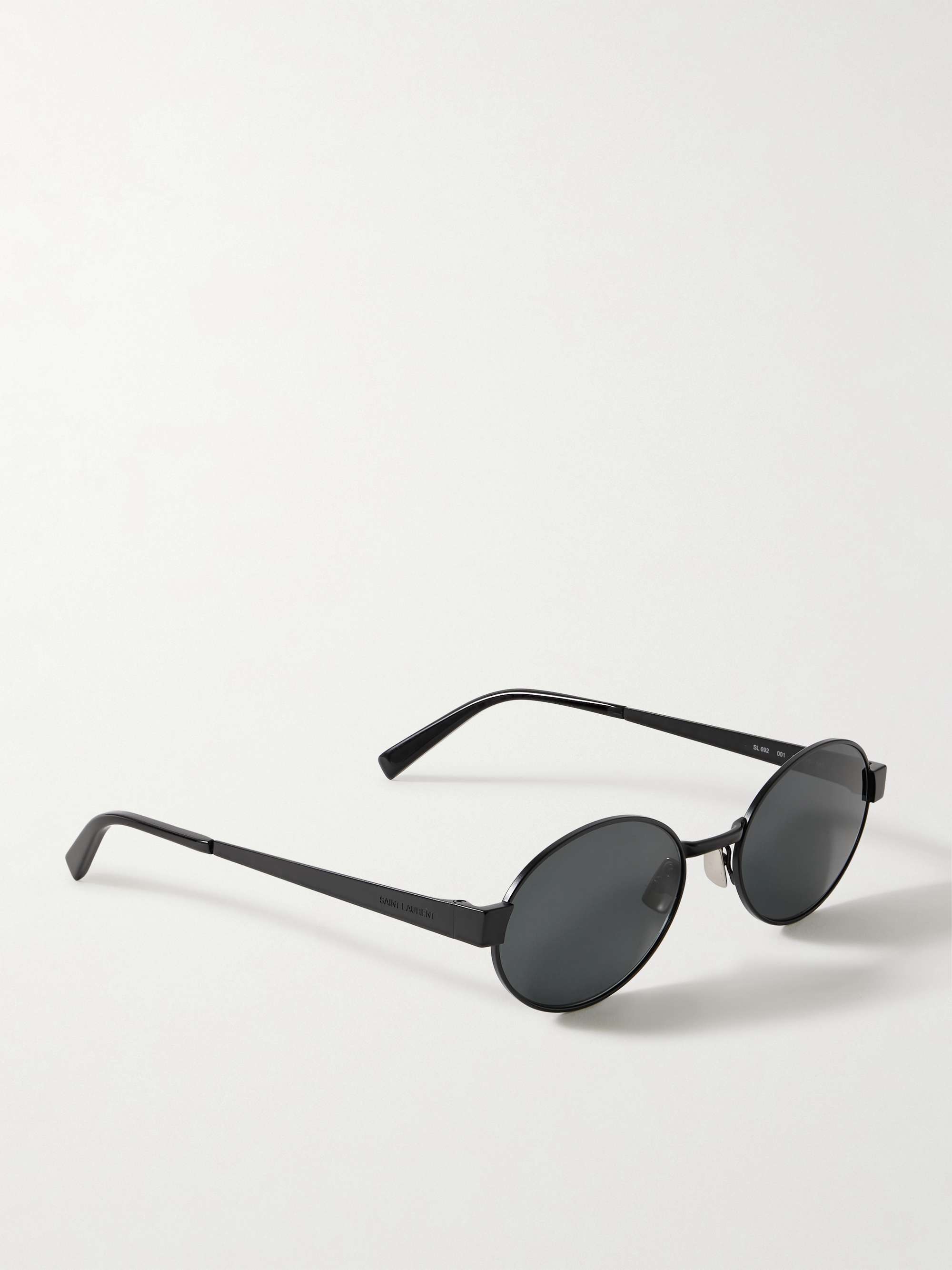 SAINT LAURENT EYEWEAR Oval-frame metal sunglasses | NET-A-PORTER