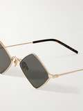 SAINT LAURENT EYEWEAR Lisa square-frame metal sunglasses | NET-A-PORTER