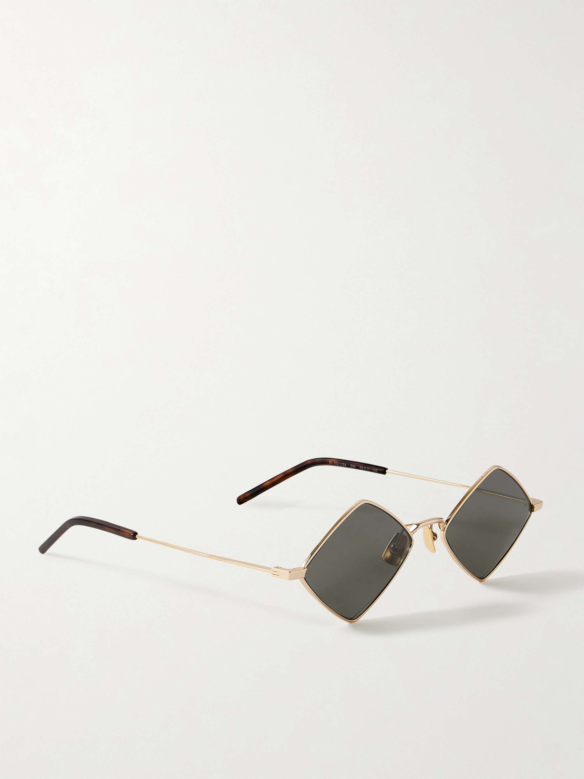 SAINT LAURENT EYEWEAR Lisa square-frame metal sunglasses | NET-A-PORTER