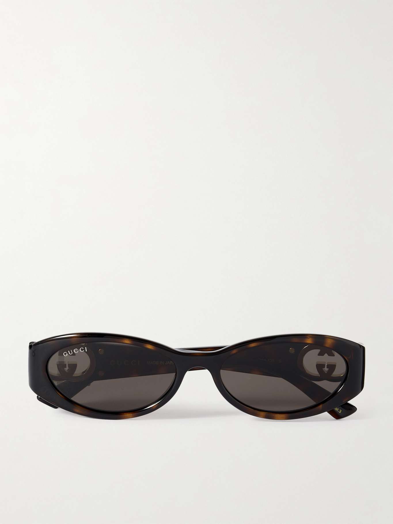 GUCCI EYEWEAR Oval-frame tortoiseshell acetate sunglasses | NET-A-PORTER