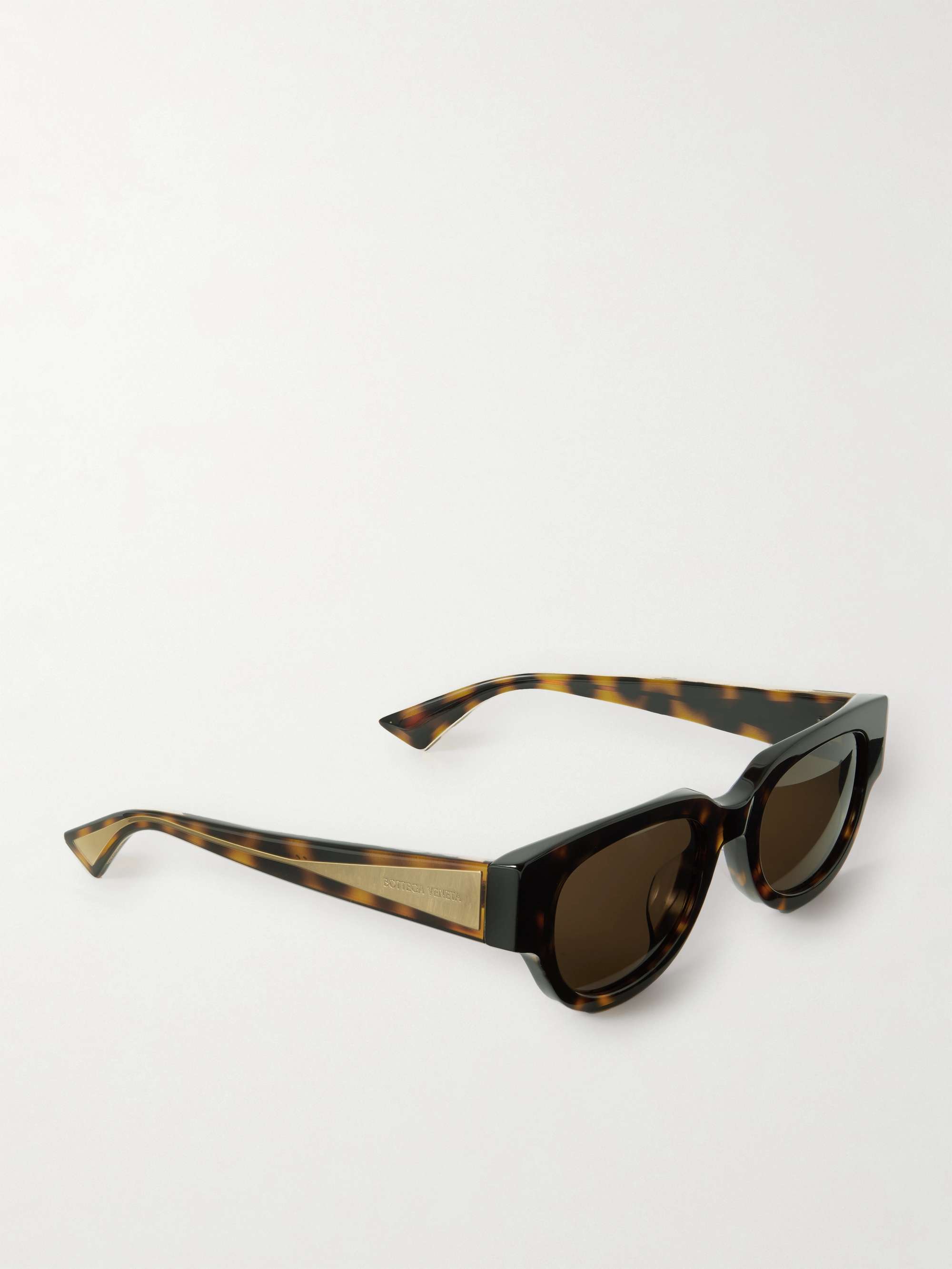 BOTTEGA VENETA EYEWEAR Round-frame tortoiseshell acetate and gold-tone ...