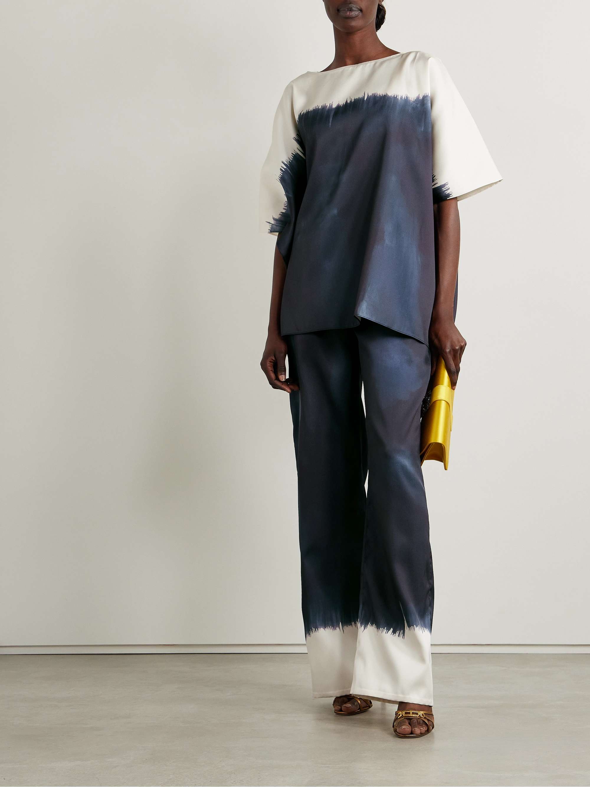 DIMA AYAD Tie-dyed satin-twill wide-leg pants | NET-A-PORTER