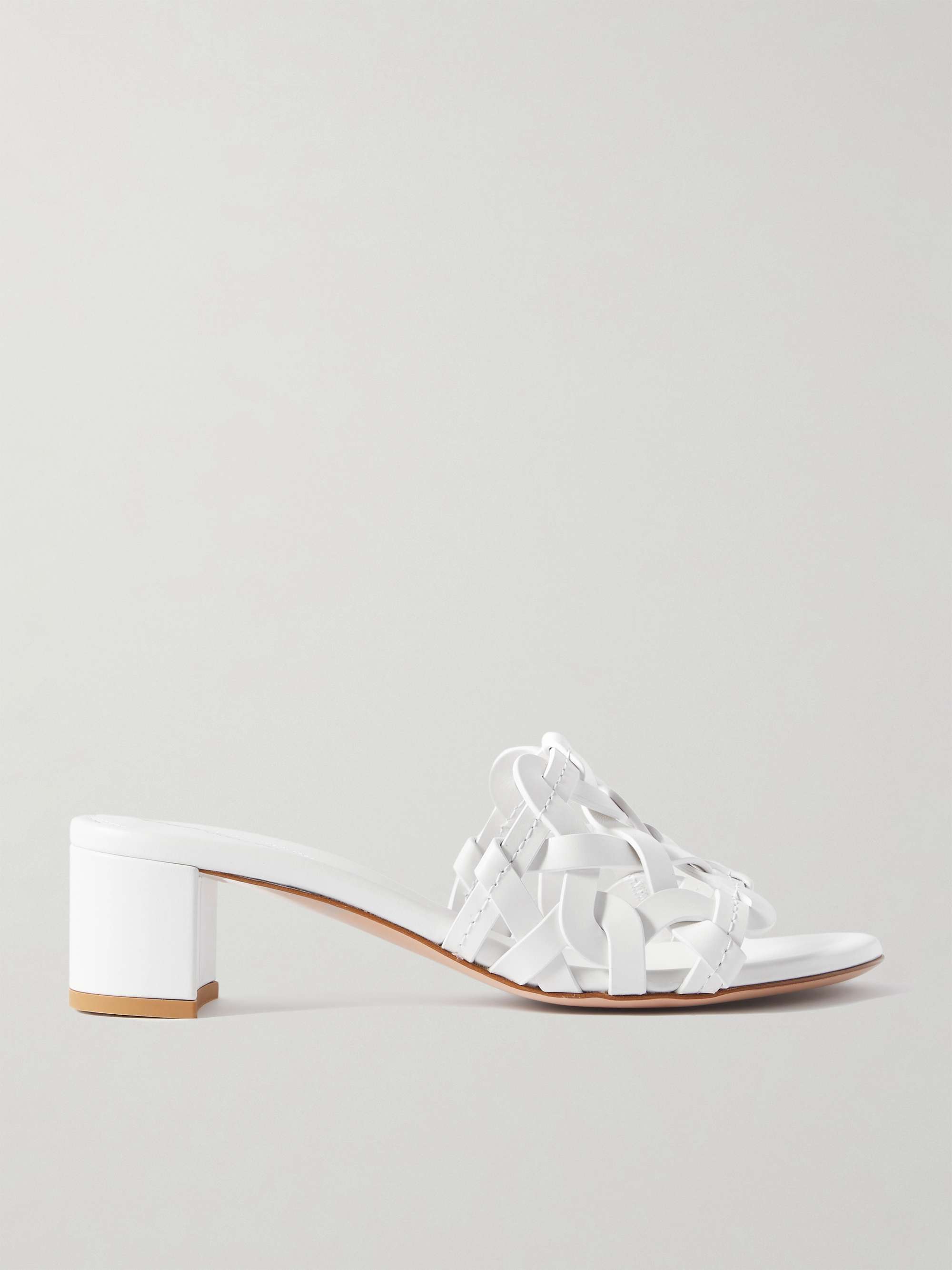 GIANVITO ROSSI Amalfi 45 woven leather sandals | NET-A-PORTER