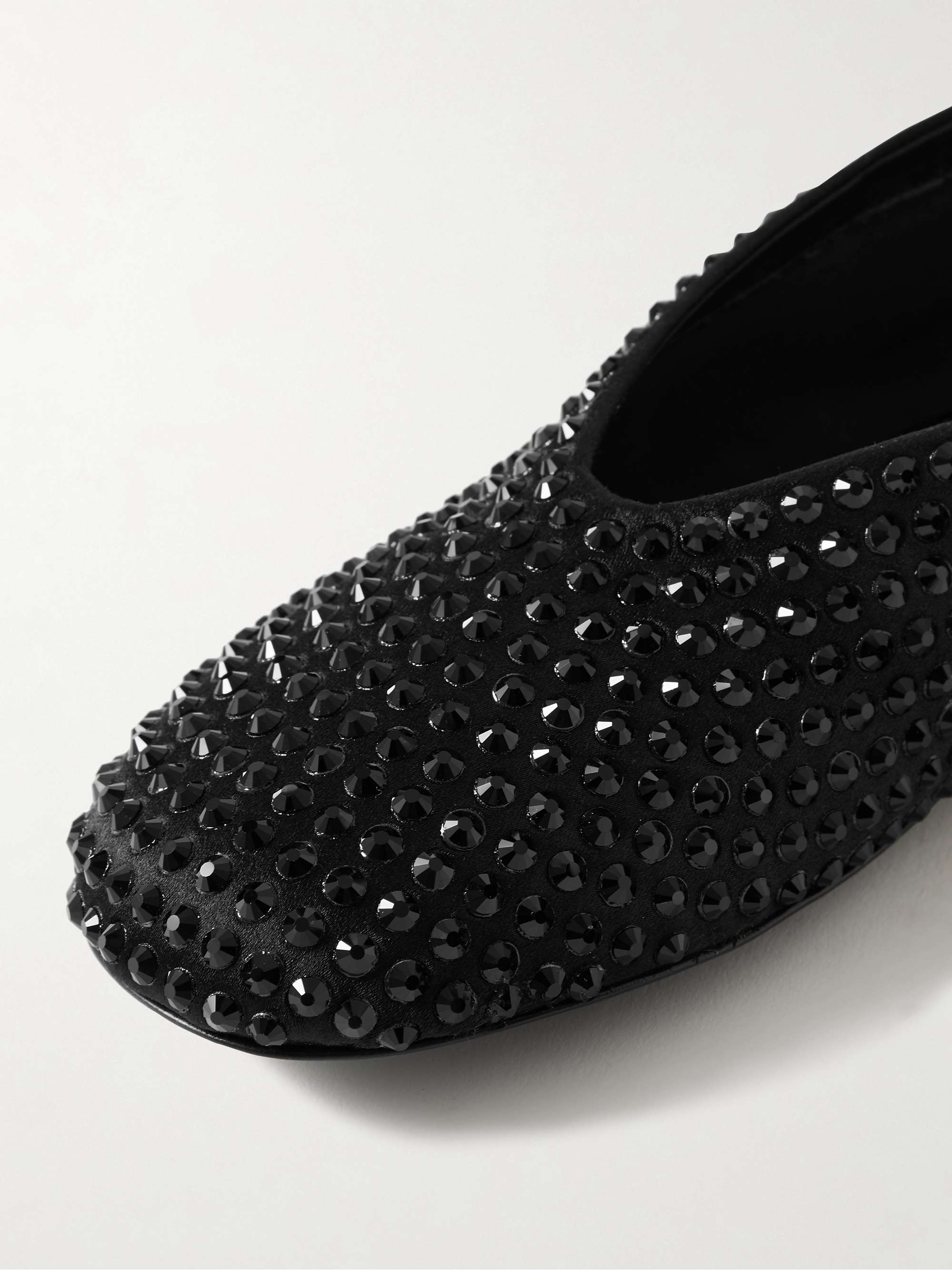 KHAITE Marcy crystal-embellished satin ballet flats | NET-A-PORTER
