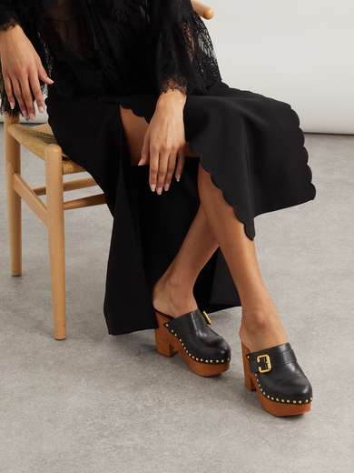 CHLOÉ Jeanette studded platform clogs | NET-A-PORTER